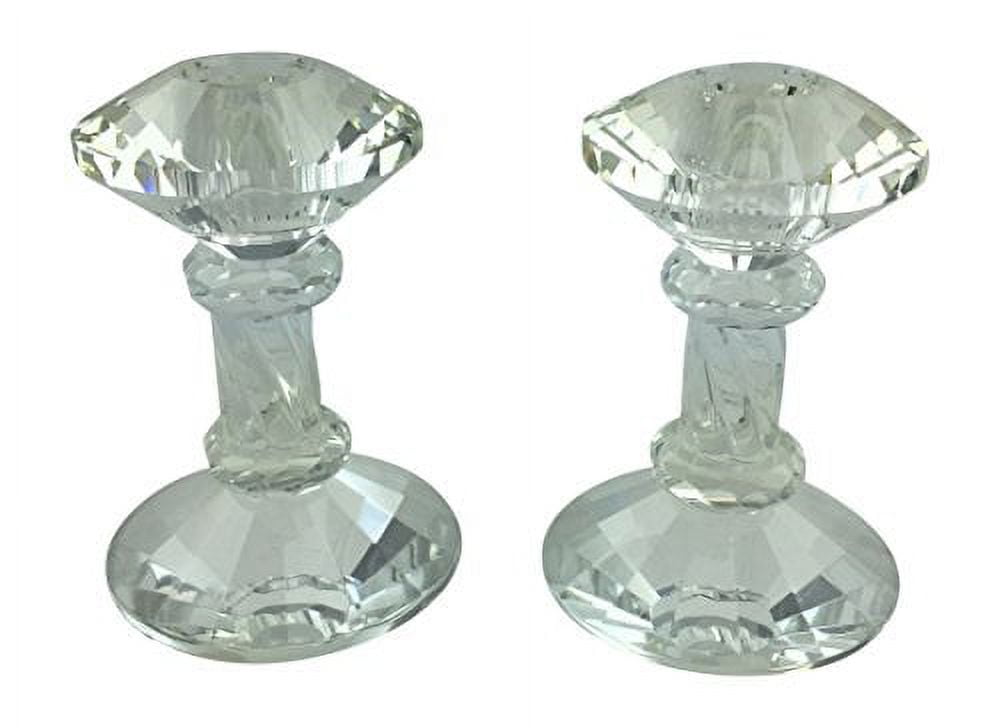 Simon Design Crystal Candlestick Holders 4" (Set of 2) - Walmart.com