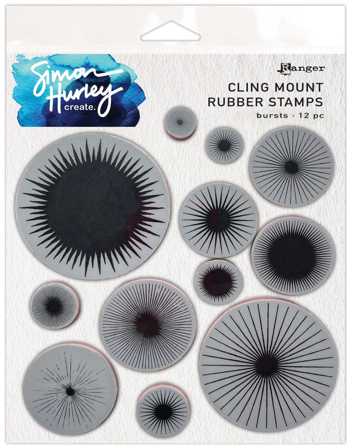 Simon Hurley create. Cling Mount Stamp 6"X6"-Bursts - Walmart.com