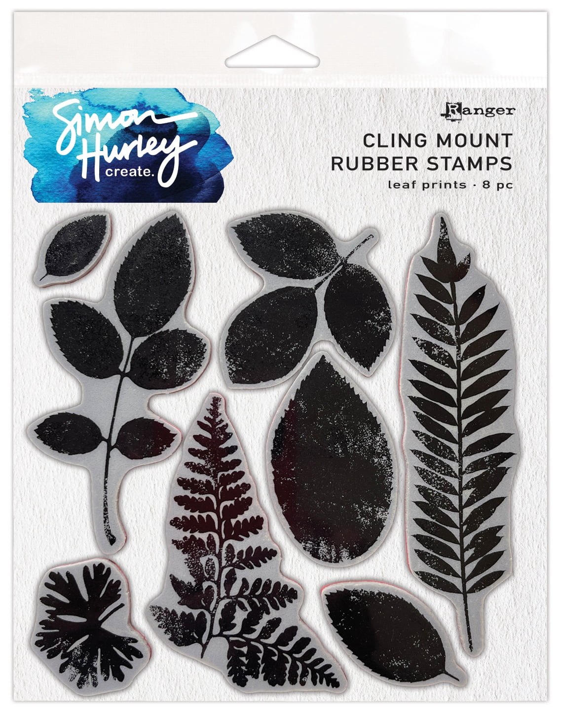 Simon Hurley create. Cling Stamp 6"X6"-Leaf Prints - Walmart.com