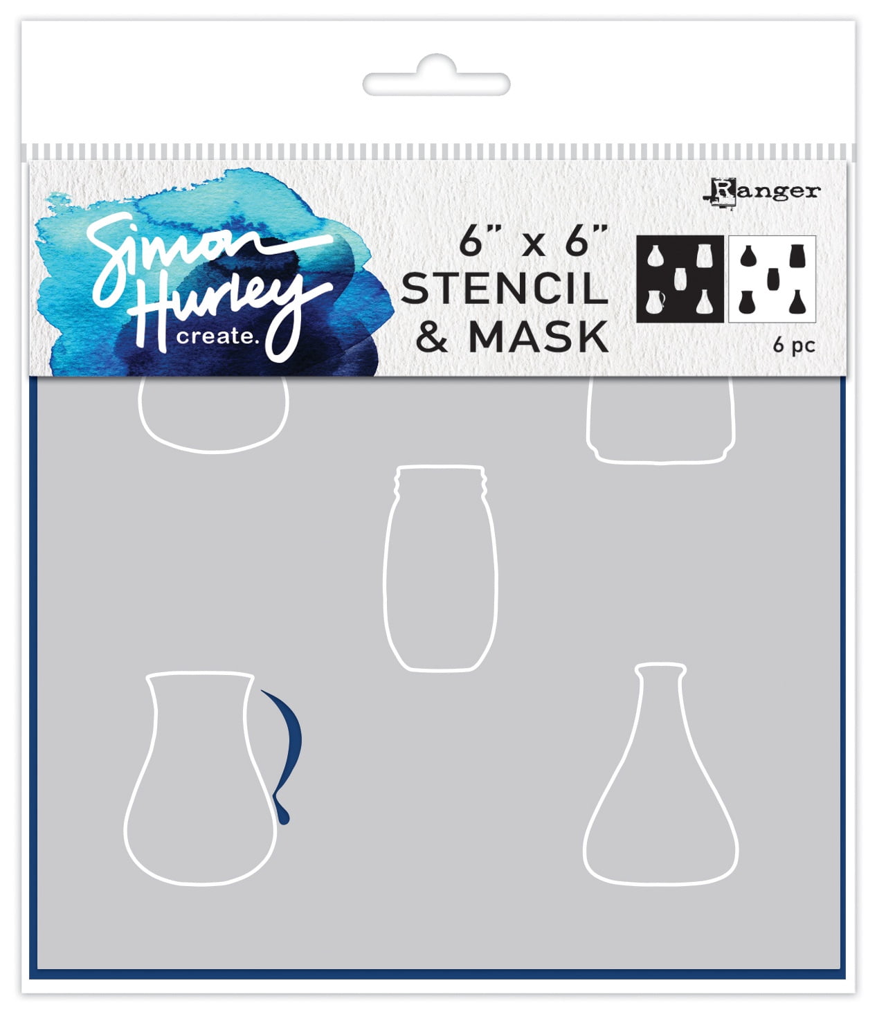 Simon Hurley create. Stencil & Mask 6"X6"-Vases - Walmart.com