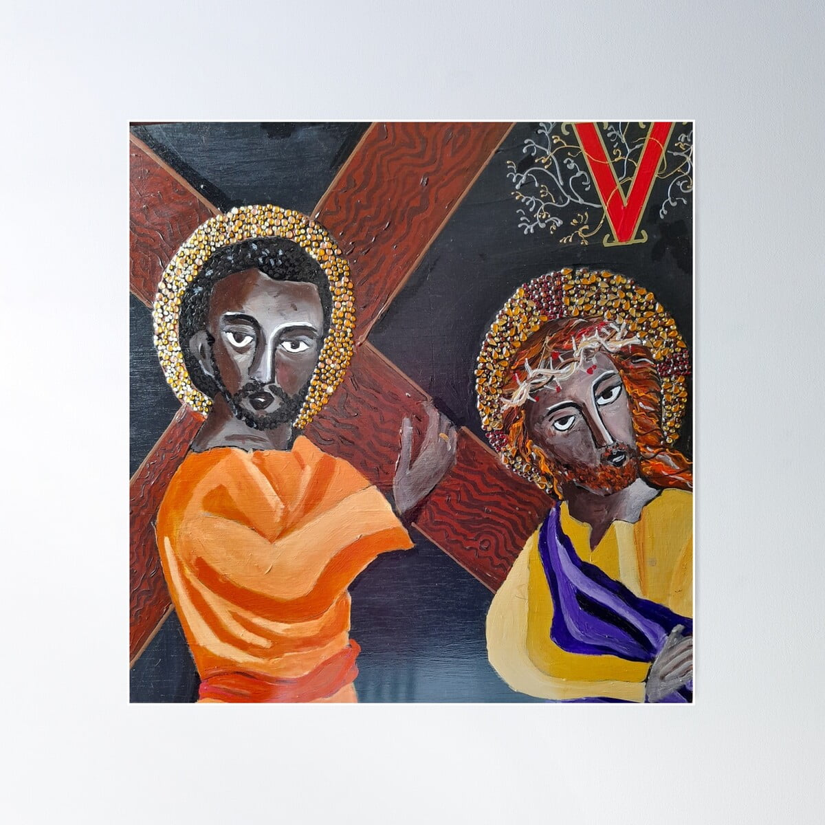 Simon Of Cyrene Icon Poster Wall Art, Modern Wall Decor For Living Room ...