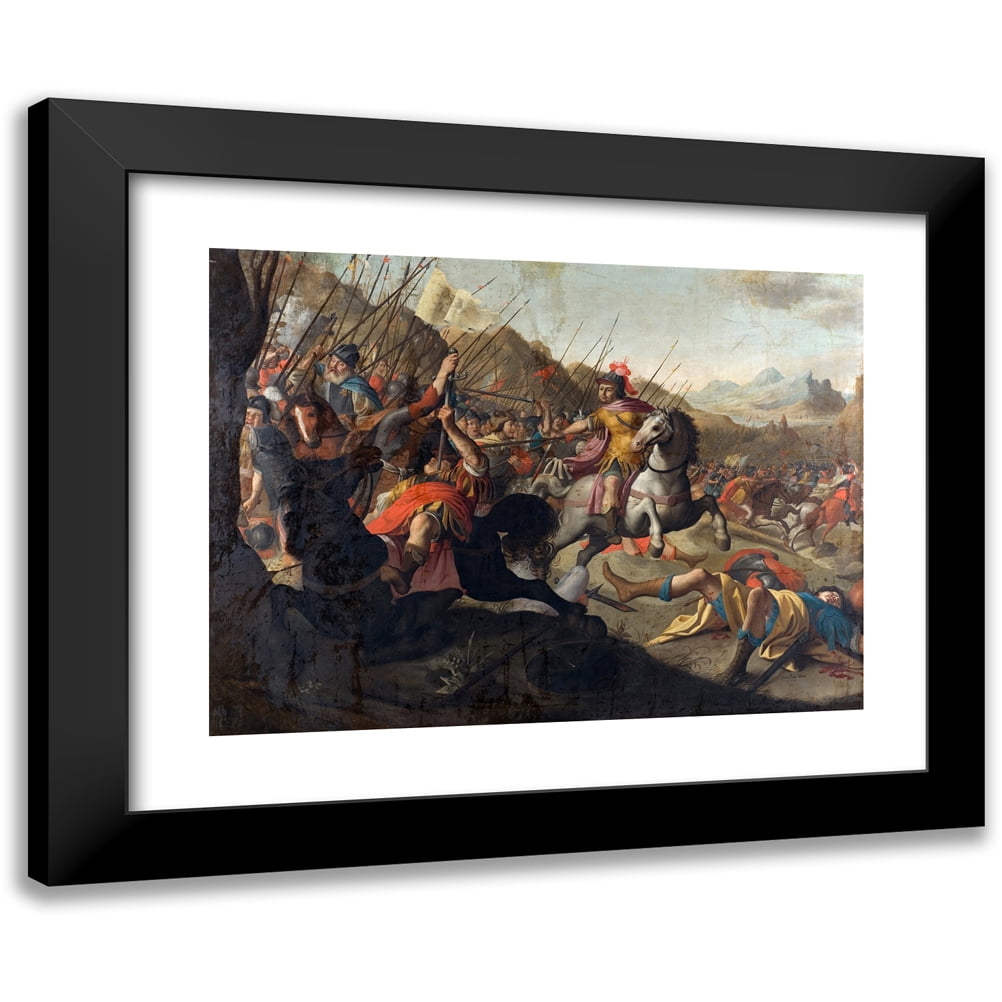 Simon Peter Tilemann 24x19 Black Modern Framed Museum Art Print Titled - A Roman Battle (1641 ...