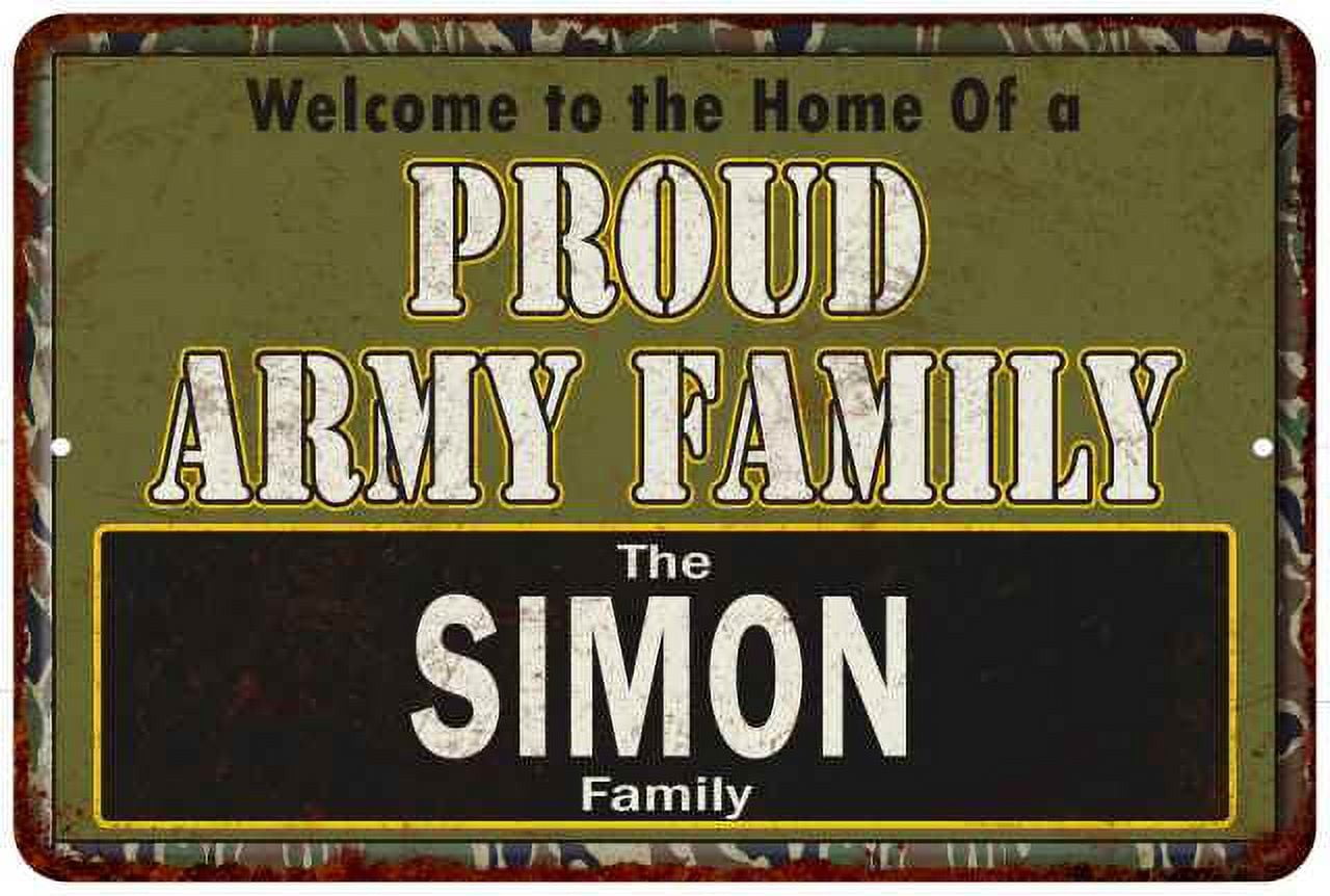 Simon Proud Army Family Gift 8x12 Metal Sign 208120023383 - Walmart ...