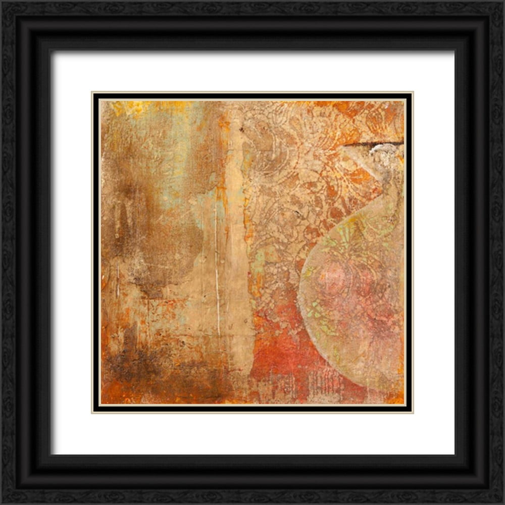 Simoncelli, Charaka 26x26 Black Ornate Wood Framed with Double Matting ...