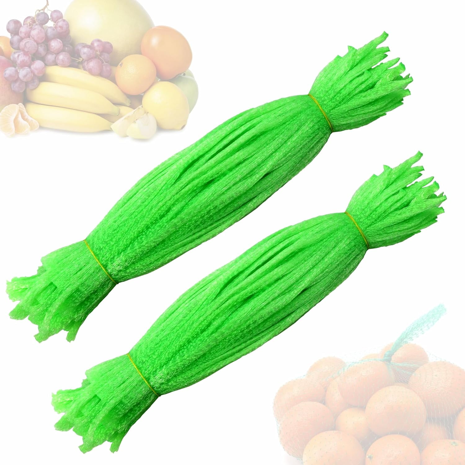 Simond Store 15" Green Reusable 200 Poly Mesh Net Bags Produce Grocery ...