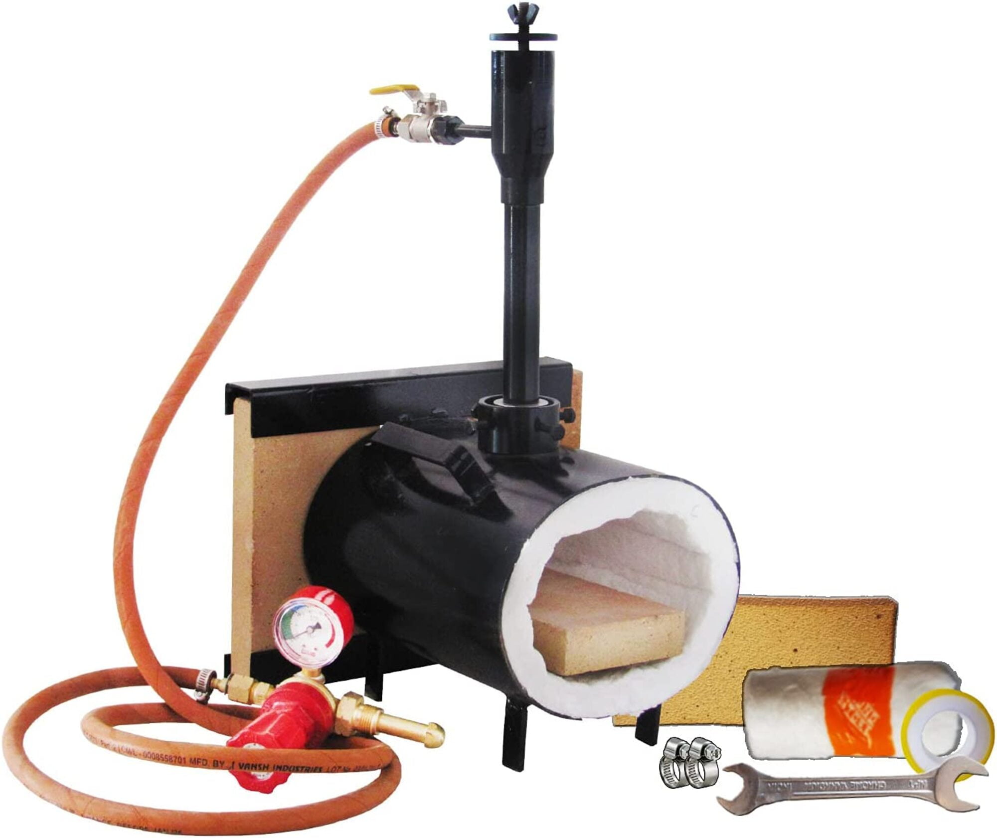 Simond Store Oval Shape Propane Single Burner with One Side Brick Door Forge for Blacksmithing ...