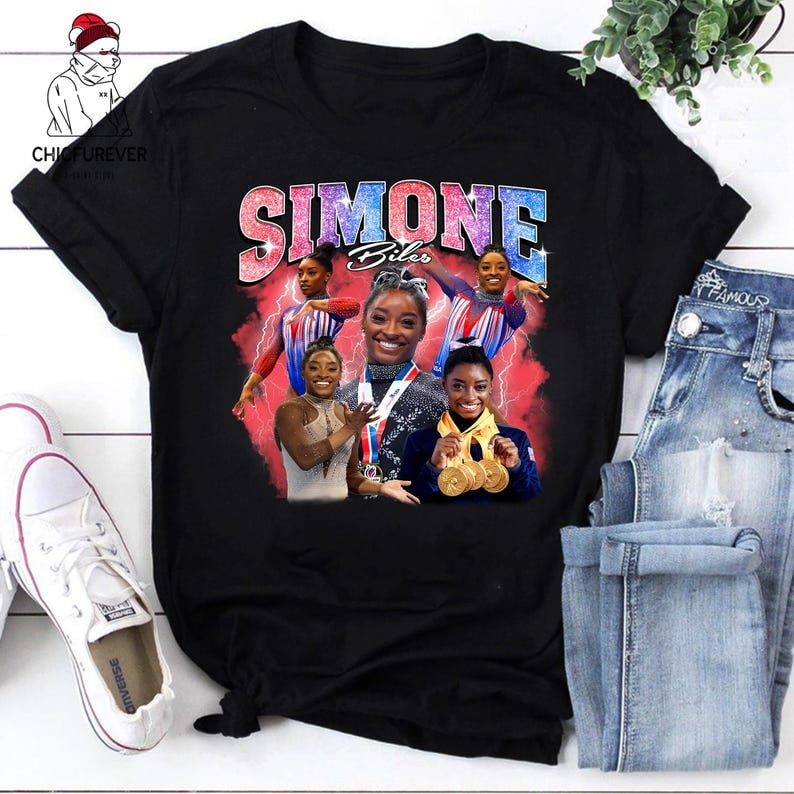 Simone Biles Bootleg Shirt, Gymnast Atlet Vintage Graphic Tee, Simone ...