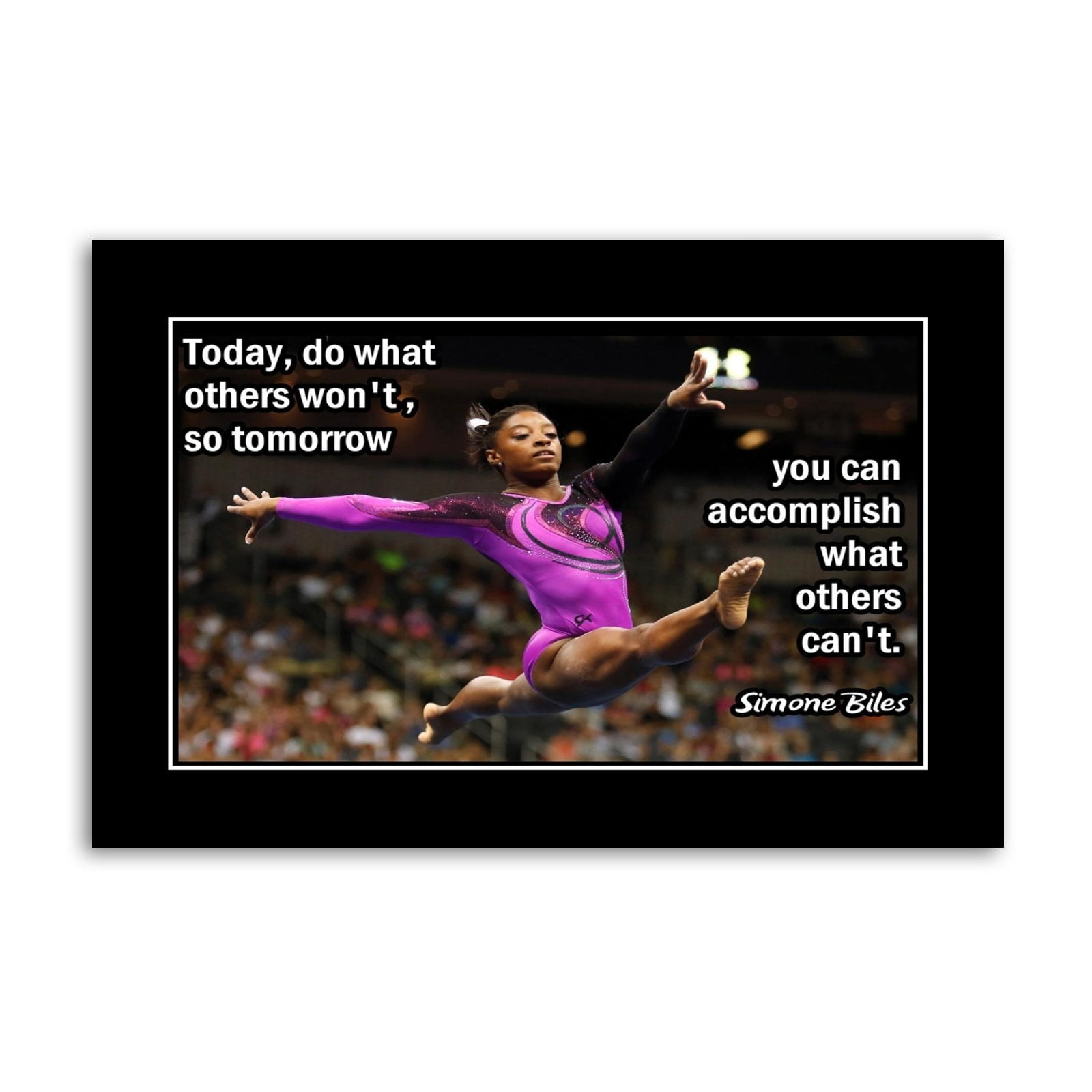 Simone Biles Inspirational Quote Artworks Picture Print Poster Wall Art ...