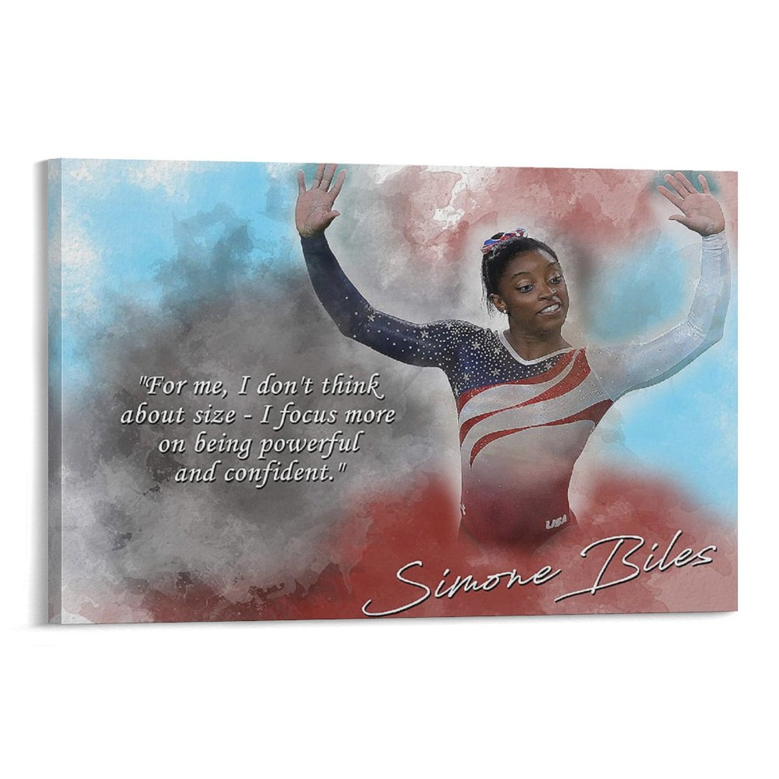 Simone Biles Powerful Confident Poster Sport Canvas Art Poster and Wall ...