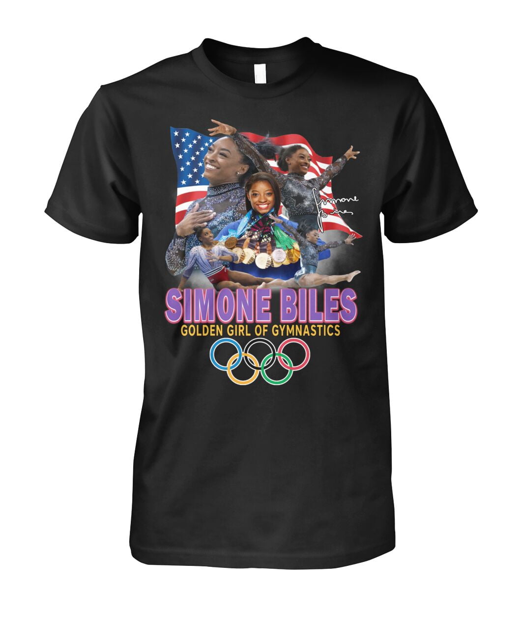 Simone Biles golden girl of gymnastics paris 2024 unisex Tshirt ...