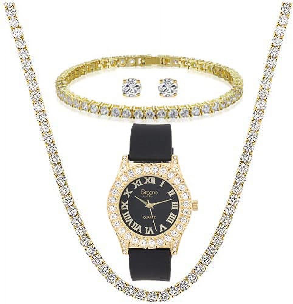 Simone Chic. Women's Big Rocks Fully Iced Bezel Colored Dial w/Easy ...