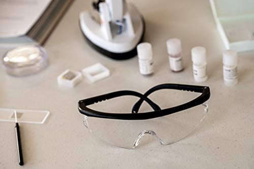 Simone Safety Glasses – Gray and Black, Anti-Scratch Anti Fog Wrap ...