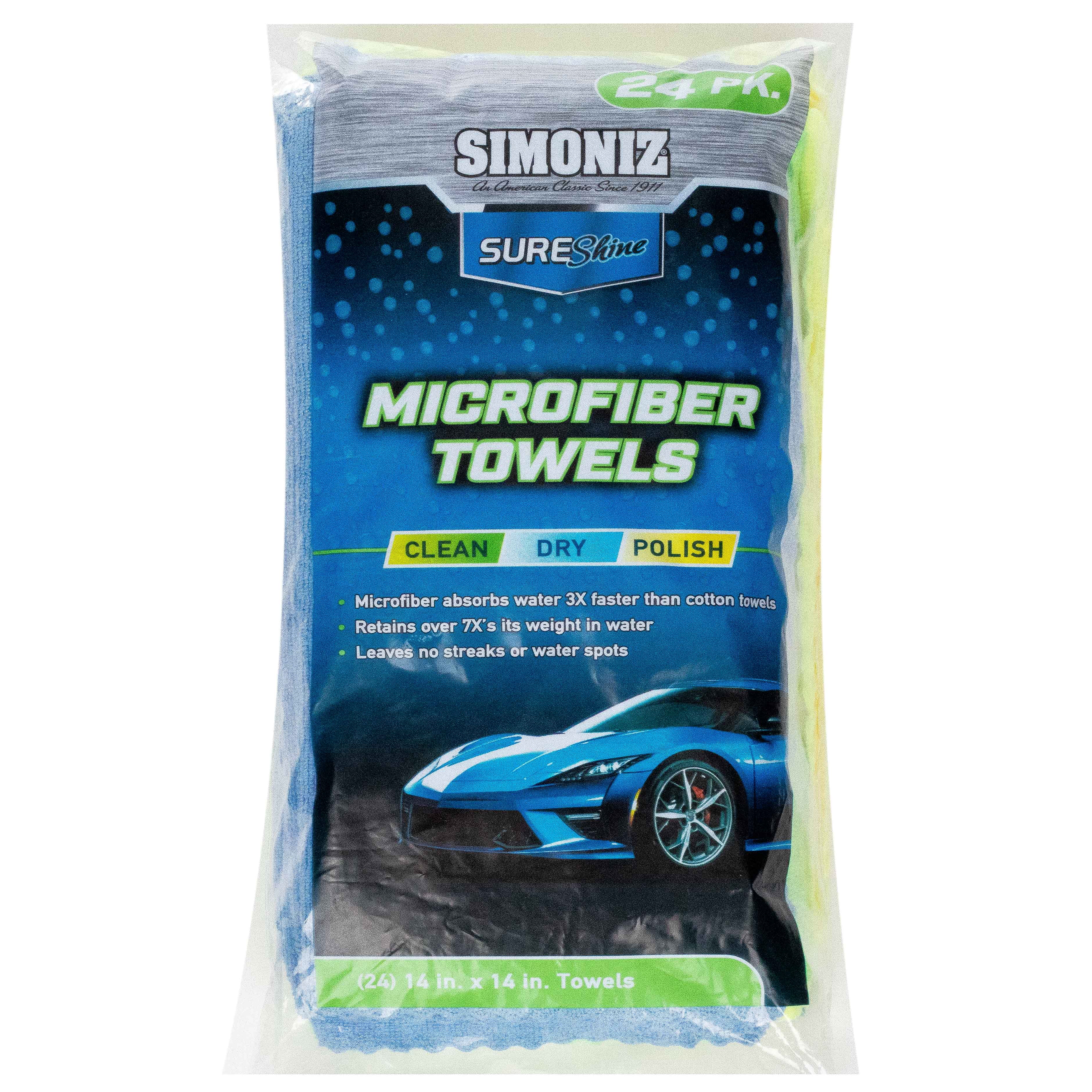 Simoniz Microfiber Towels 14"x14", 24pk - Walmart.com