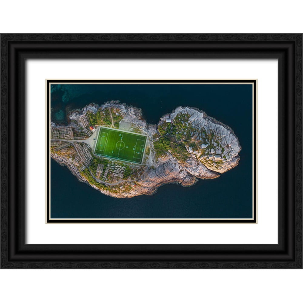 Simoon 32x23 Black Ornate Wood Framed with Double Matting Museum Art ...