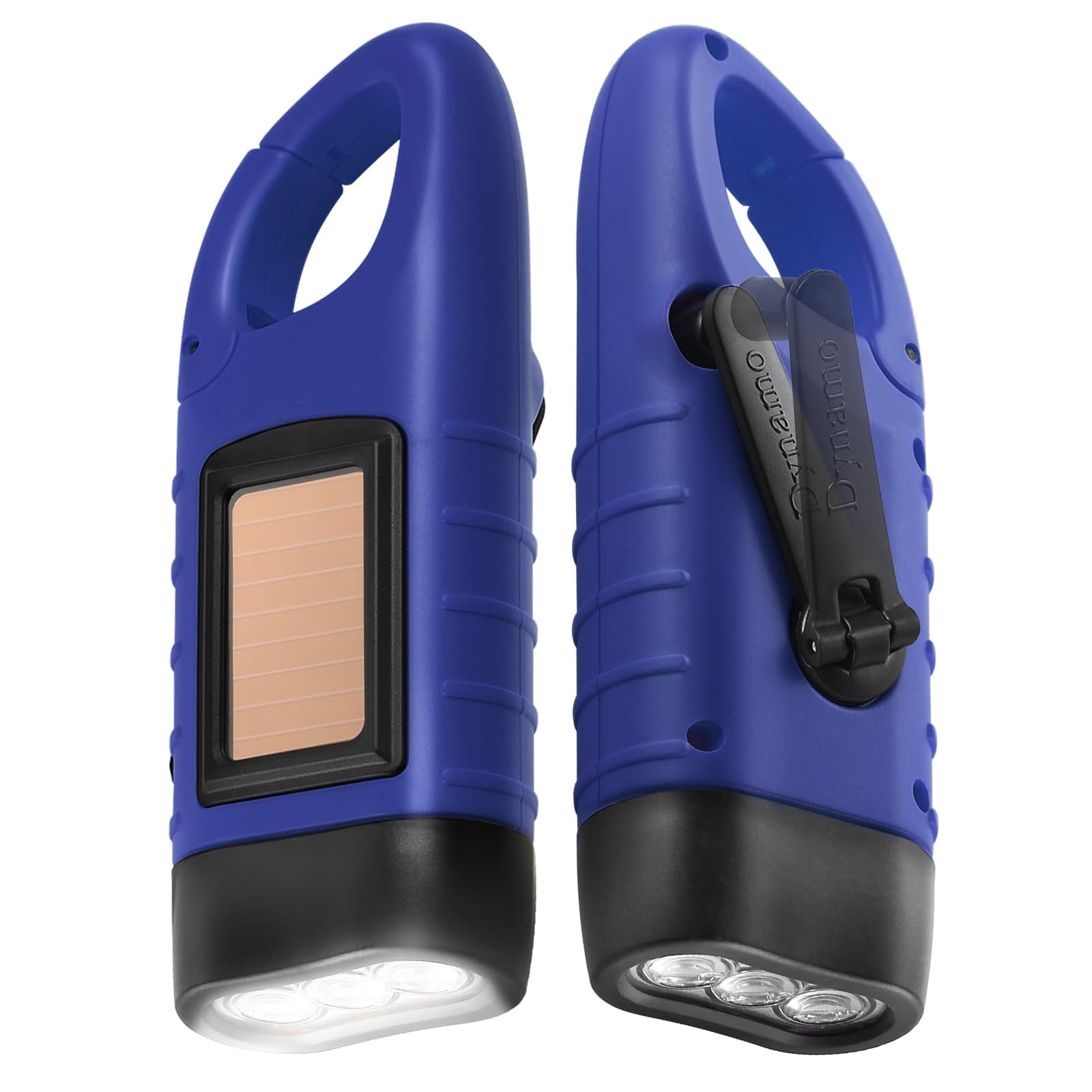 Simpeak 2-Pack Hand Crank Solar Powered Flashlight, Emergency ...