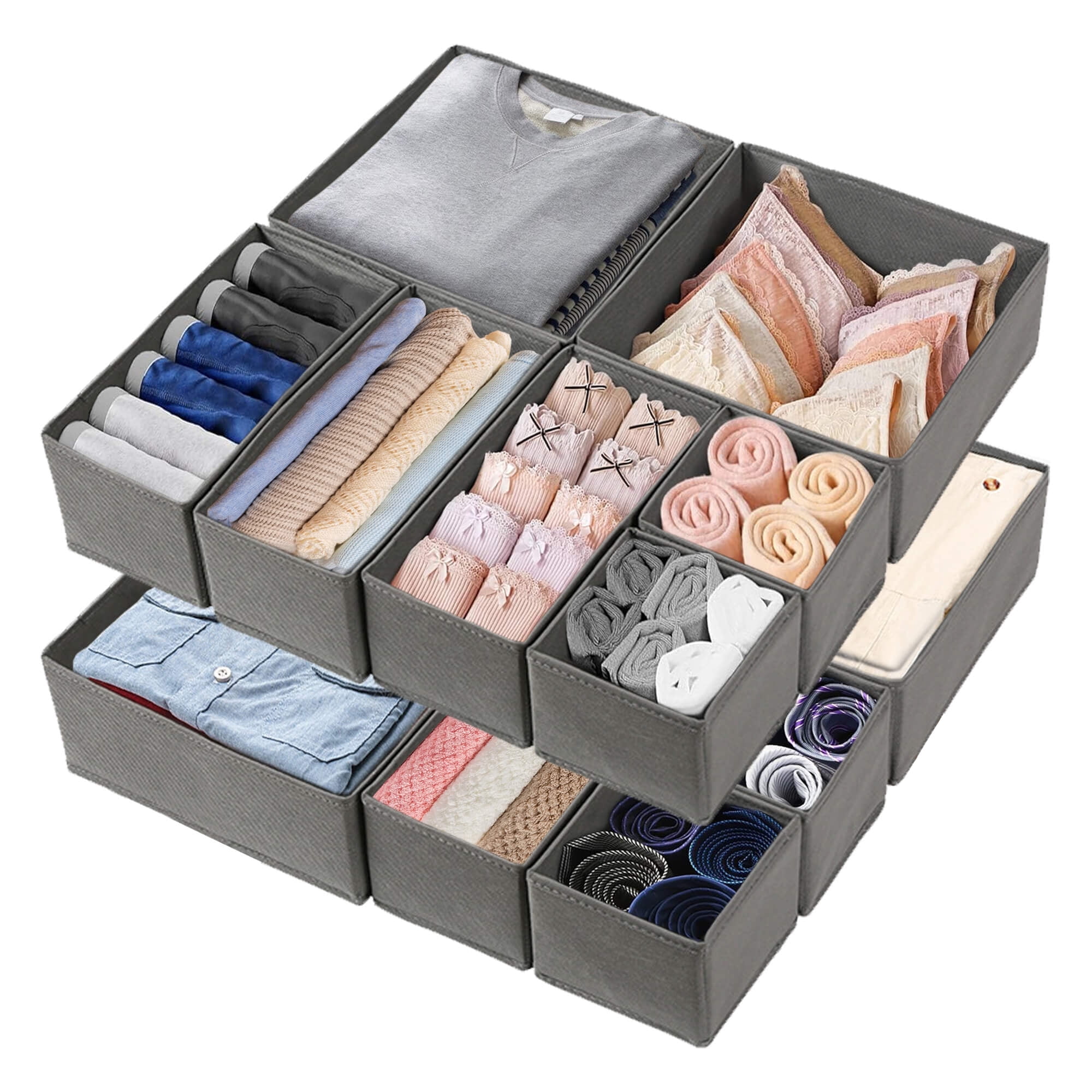 Simperf 12 Pack Drawer Organizer for Clothes, Foldable Closet Storage ...