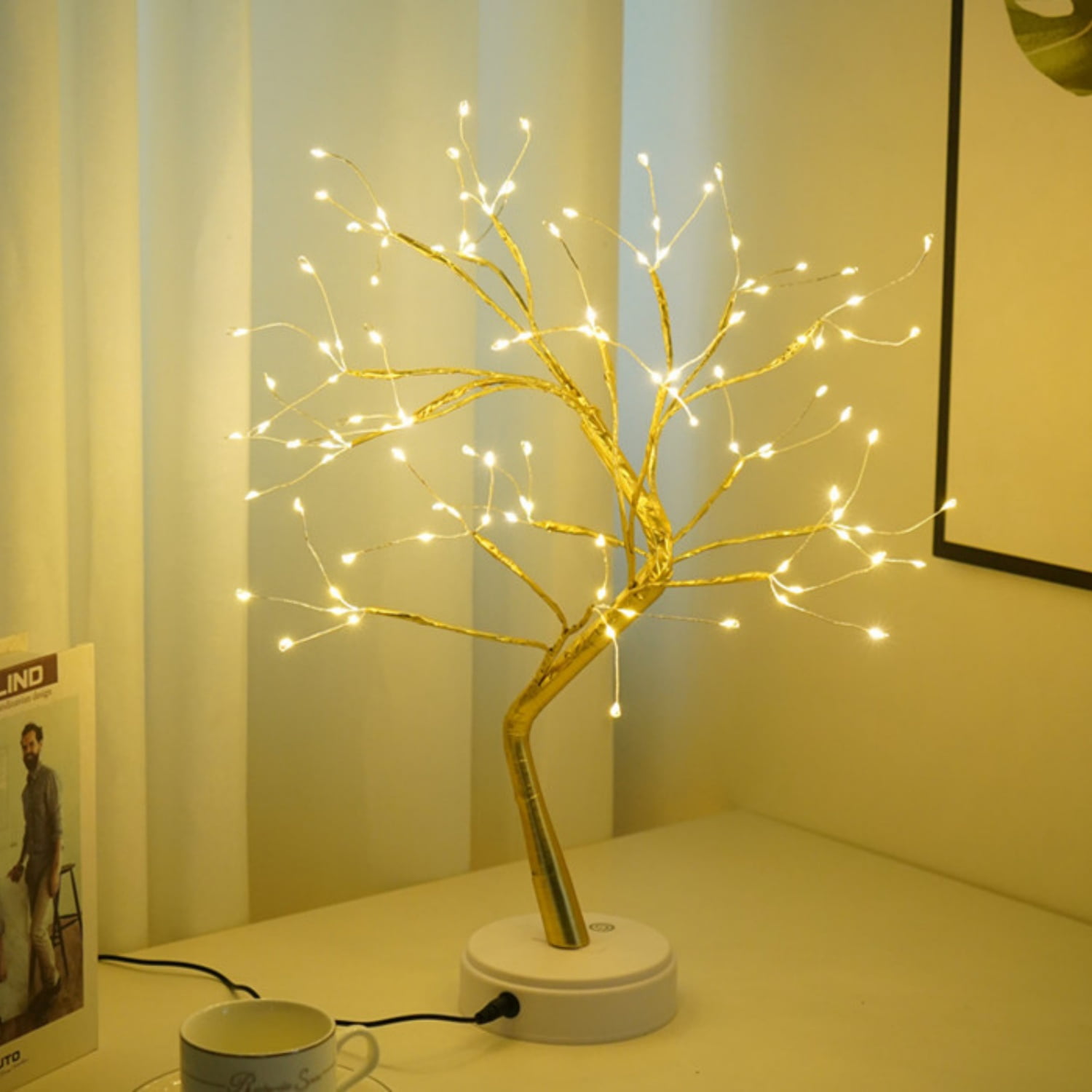 Simperf Christmas Tabletop Tree Light 108 Led Battery/USB Operated Tree ...