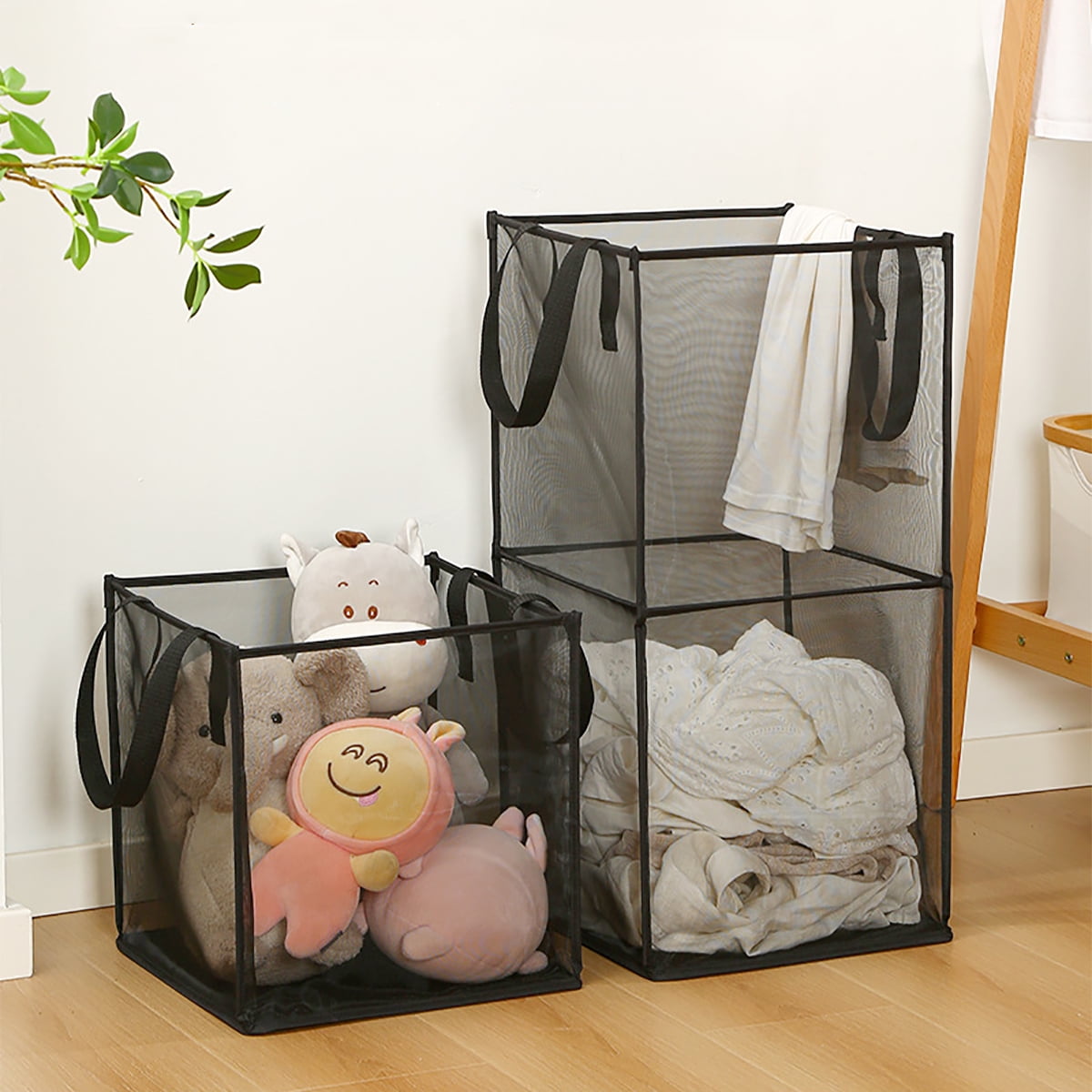 Simperf Foldable Laundry Basket, Pop Up Laundry Hamper, Folding Mesh ...
