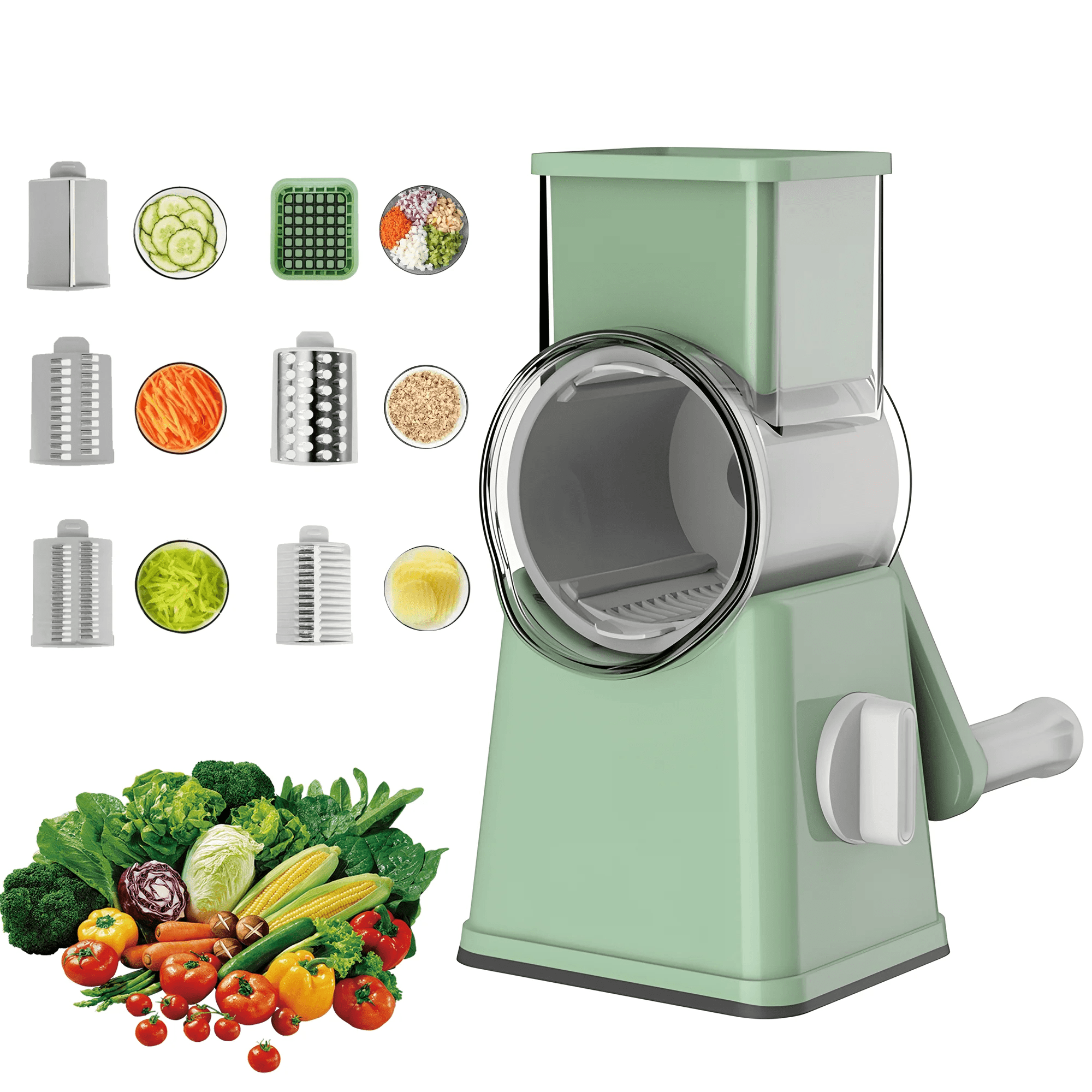 Simperf Rotary Cheese Grater, 5-in-1 Cheese Shredder for Kitchen, with ...