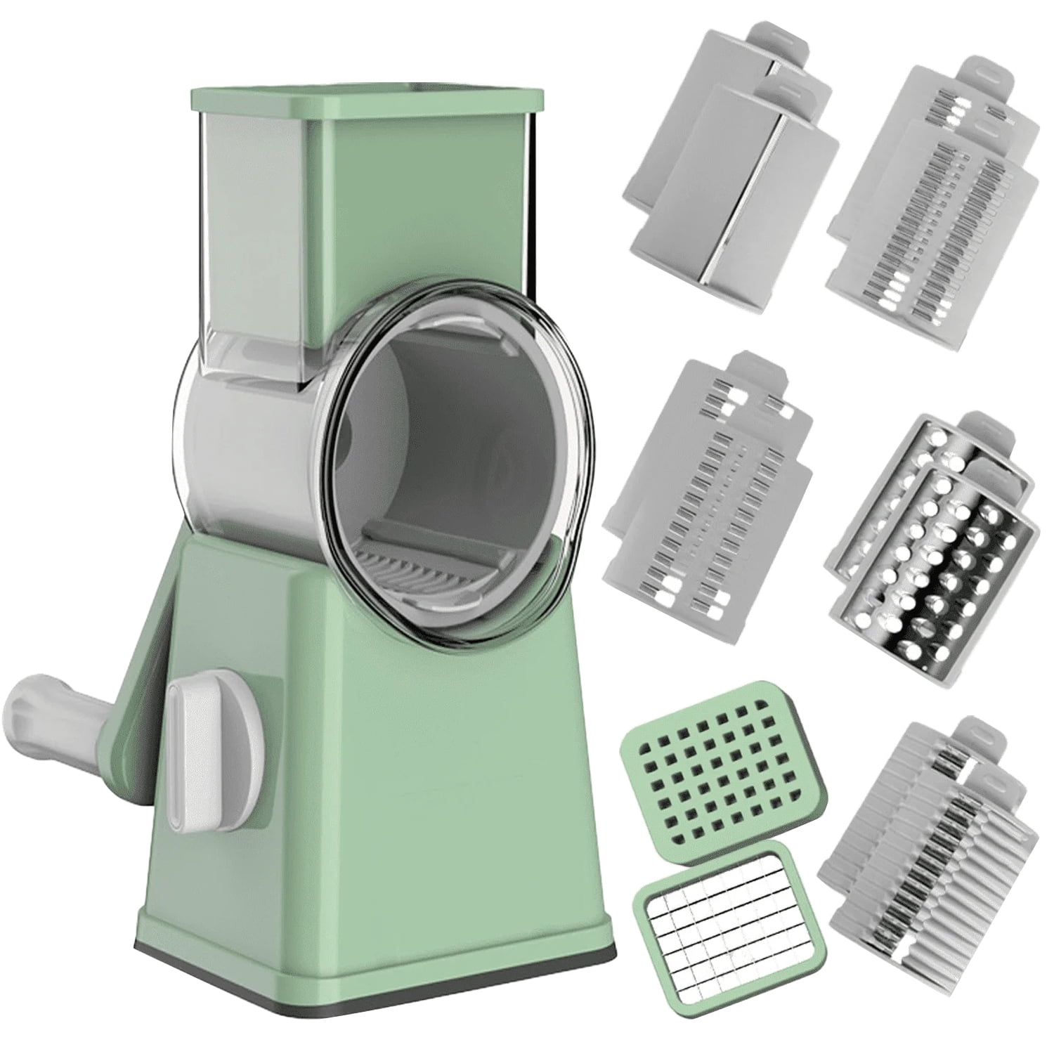 Simperf Rotary Cheese Grater with 6 Stainless Drum Blades, Handheld ...