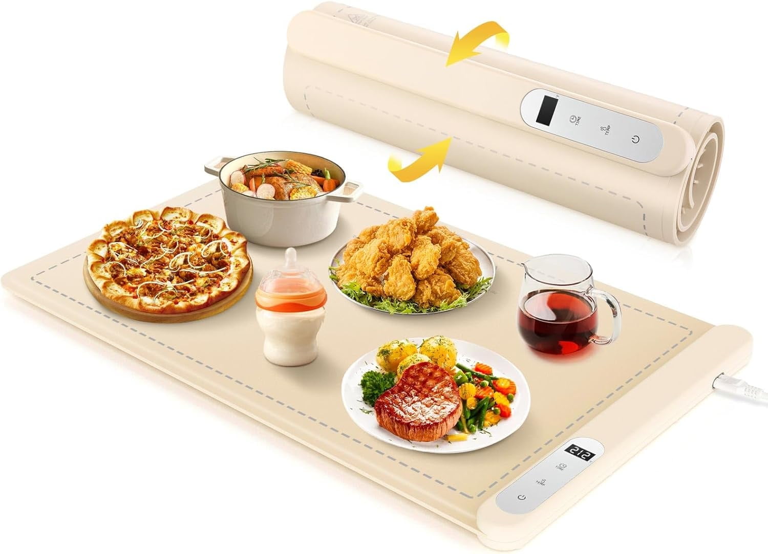 Simperf Silicone Warming Tray with 5 Temperature Settings, Foldable ...