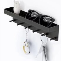 NIFFGAFF Anti-Drop Key Holder for Wall, Self Adhesive Key Rack, Black ...