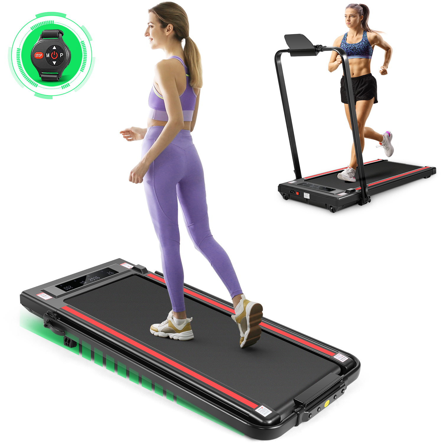 Simpfree 2 in 1 Under Desk Treadmill with Incline-Max Treadmill 300 lb ...