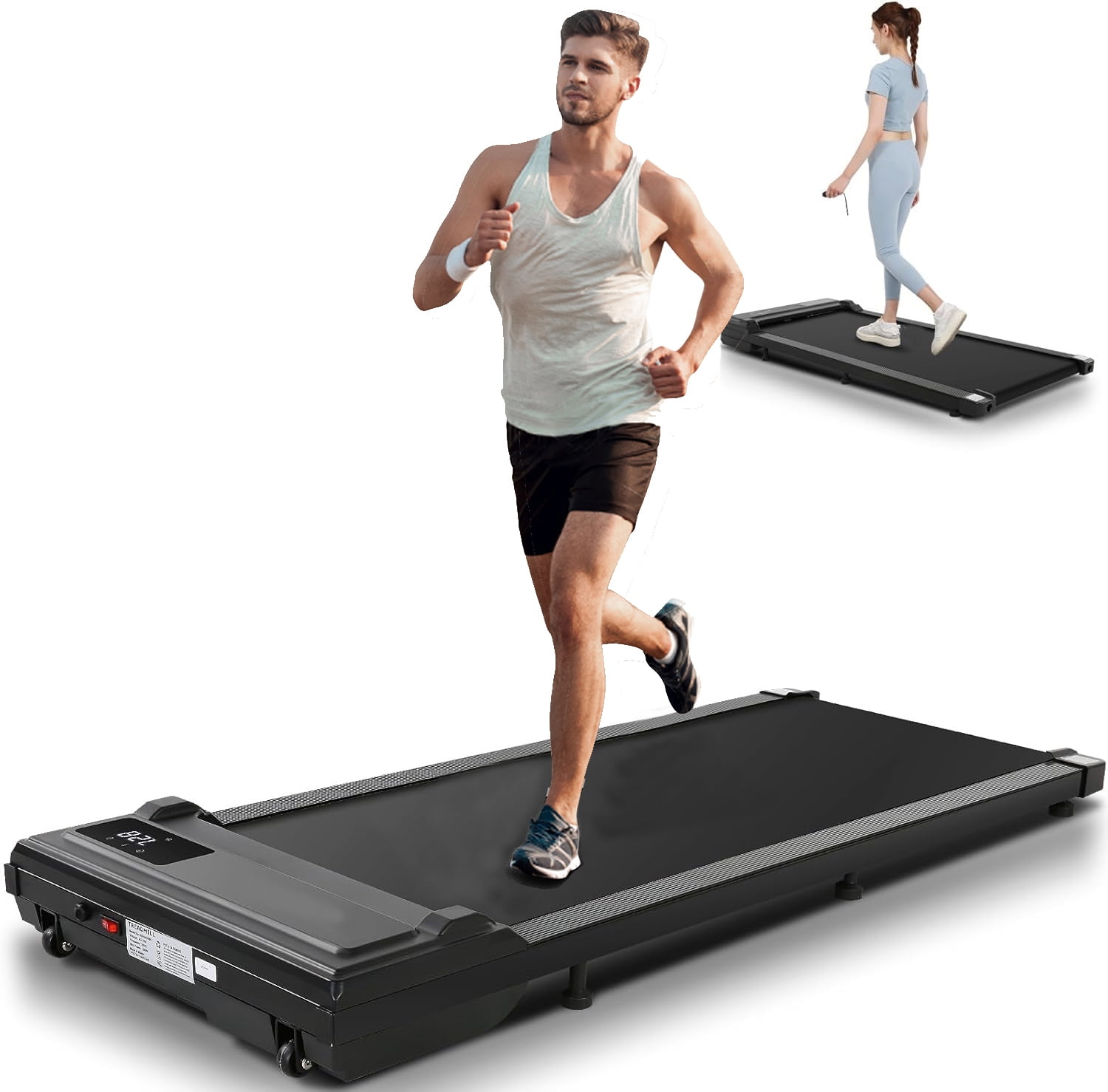 Walking Pad Treadmill, 2.5HP Under Desk Treadmill with Remote Control ...