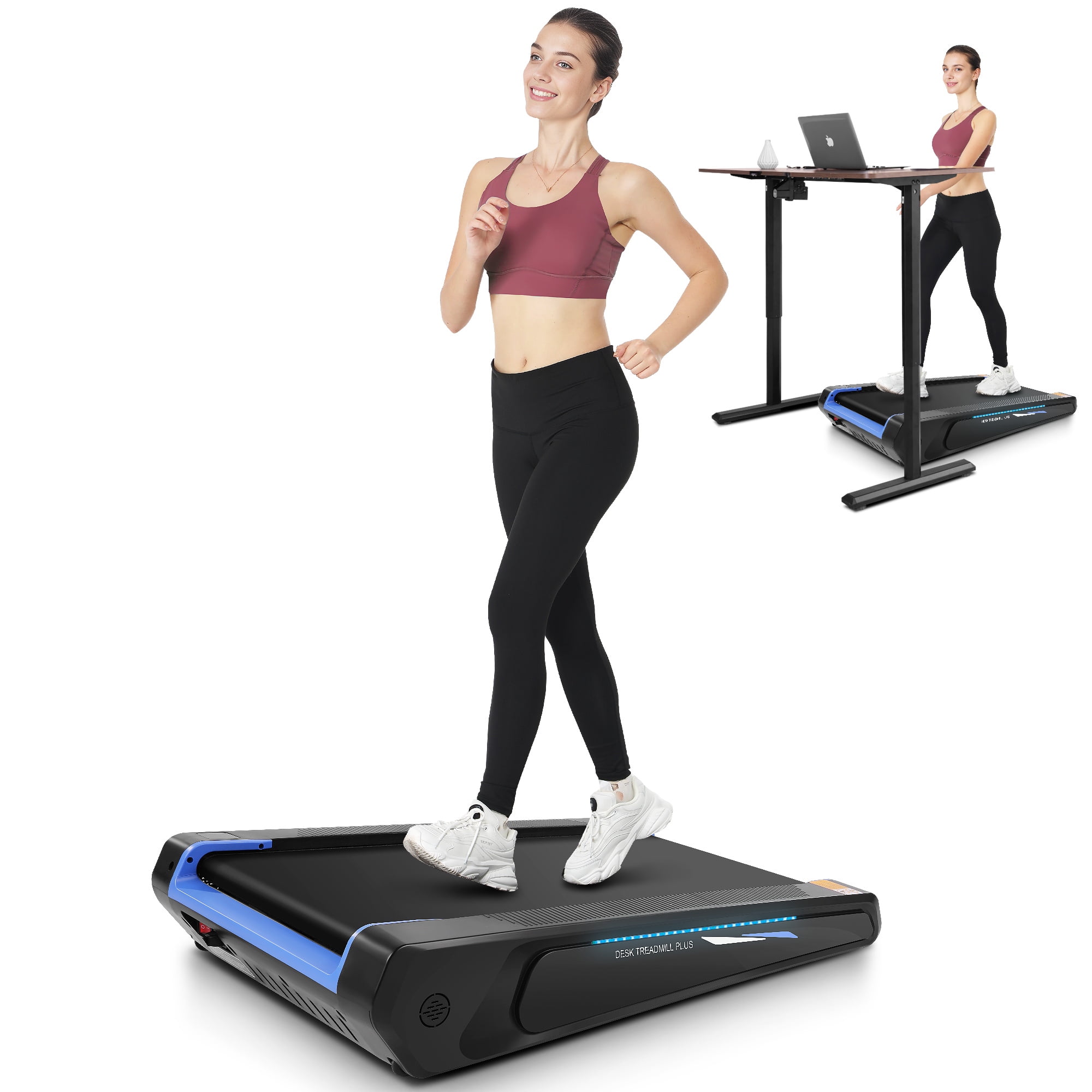 Simpfree 2.5HP Under Desk Treadmill with Incline, Compact Mini, 300lbs ...