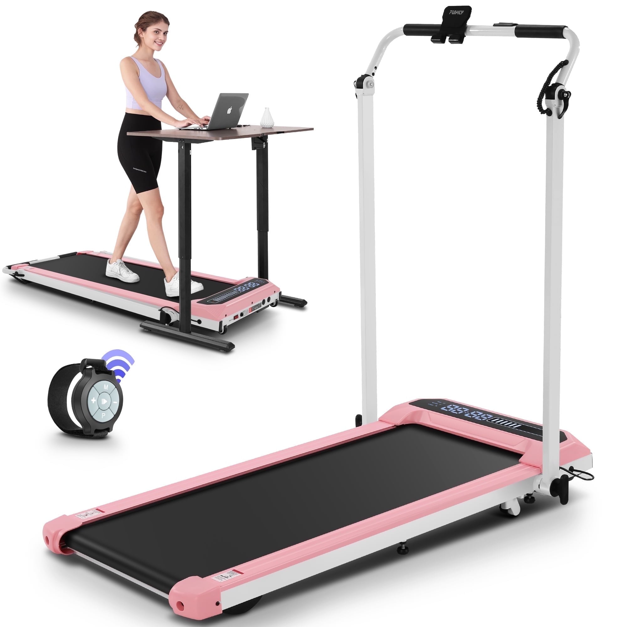 Simpfree Walking Pad with Adjustable Handles, 2 in 1 Under Desk ...