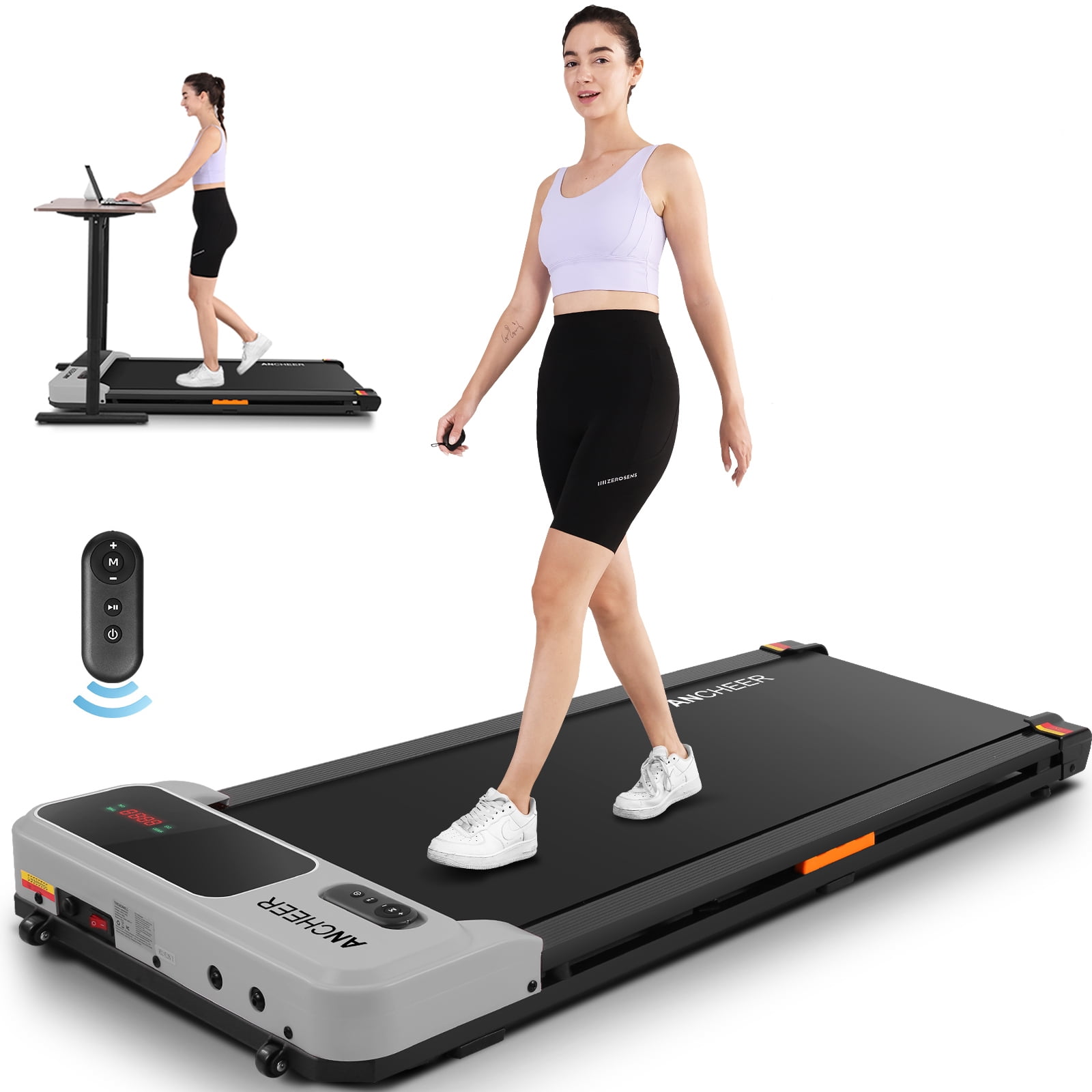 Simpfree Walking Pad with Shock-absorbing Rubber, 2 in 1 Under Desk ...