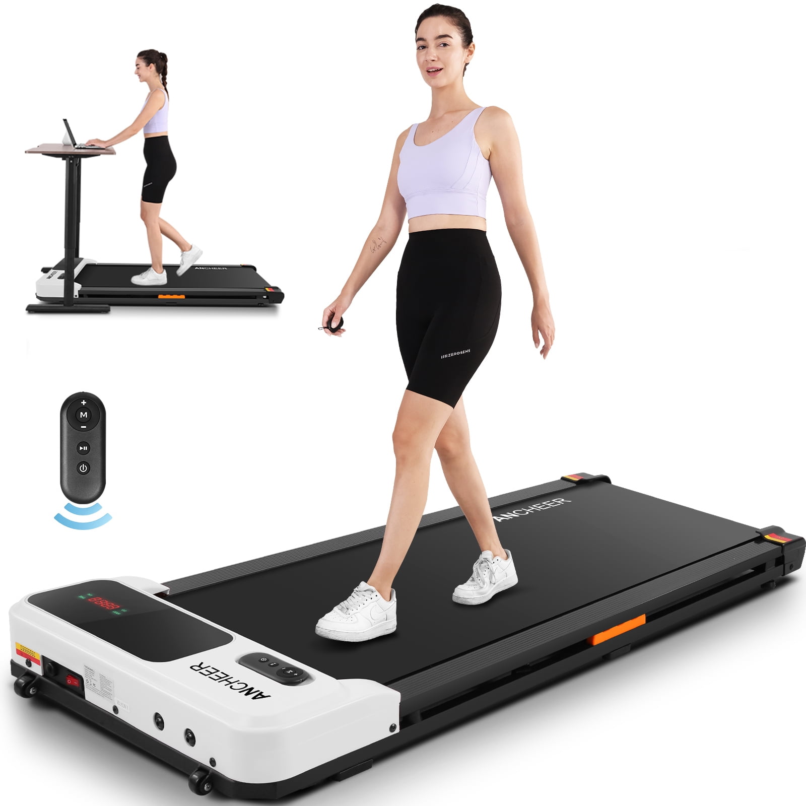 Simpfree Walking Pad with Shock-absorbing Rubber, 2 in 1 Under Desk ...