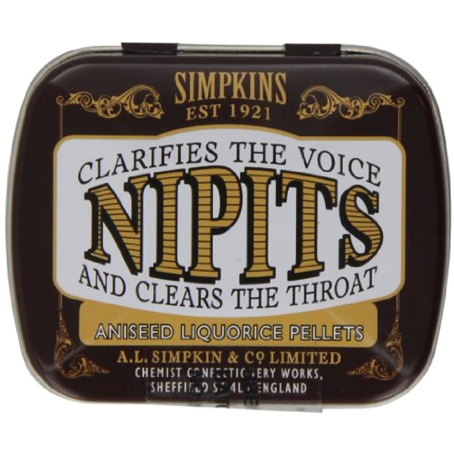 Simpkins Nipits Aniseed Liquorice Pellets Tins 14 g (Pack of 6 ...