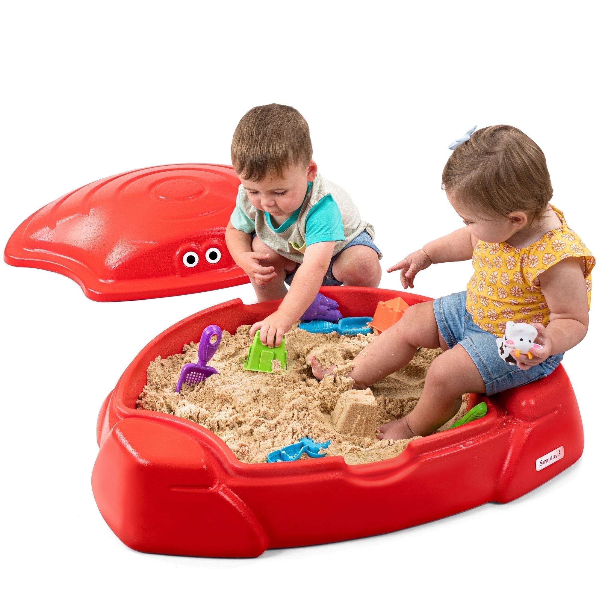 Simplay3 Coastal Crab Red Outdoor Sandbox with Cover for Kids - Walmart.com
