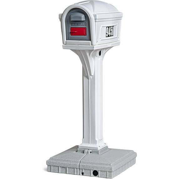 Simplay3 Dig-Free Easy Up Classic Mailbox and Post Combination in White ...