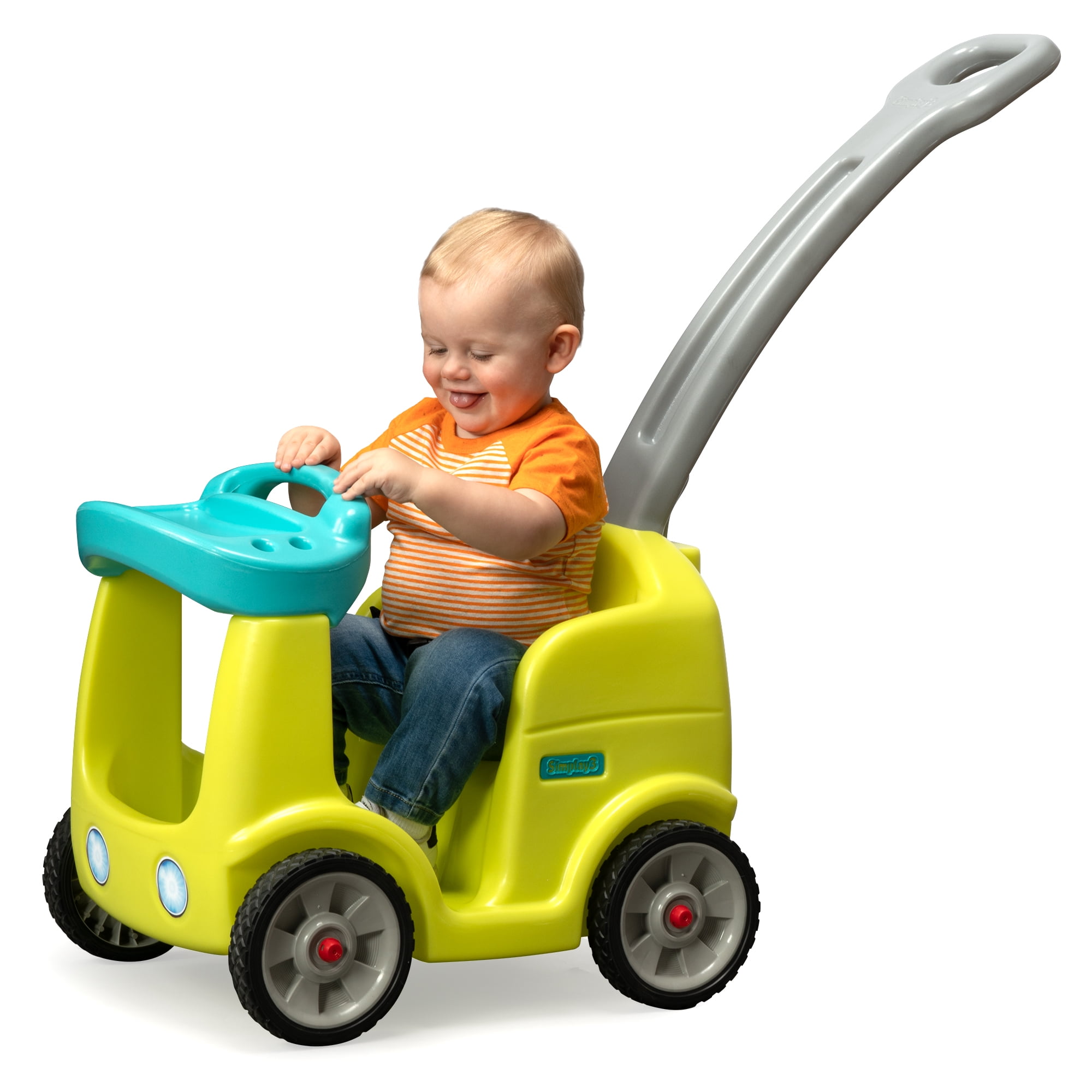 Simplay3 Roll and Stroll Quiet Ride Push Car for Toddlers, Lime Green ...
