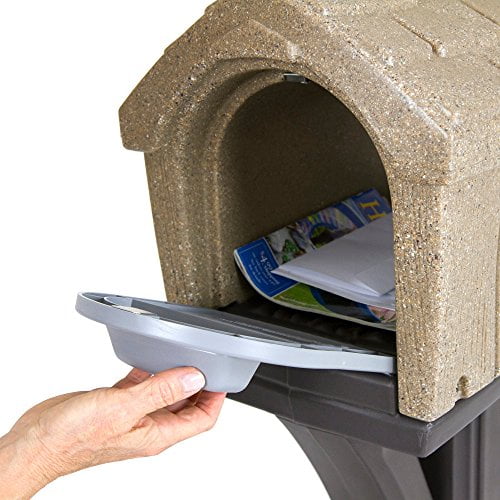 Simplay3 Rustic Home Plastic Residential Cabin Mailbox & Post Mount ...