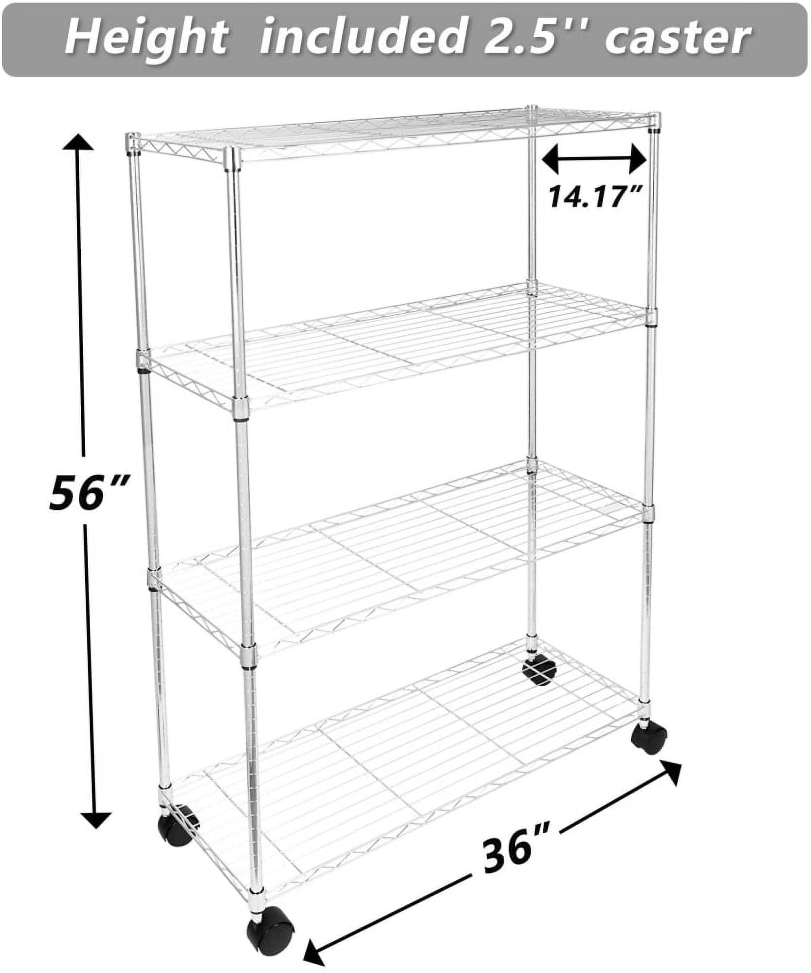 Simple 4-Tier Storage Shelf, Heavy Duty Metal Shelving with Removable ...