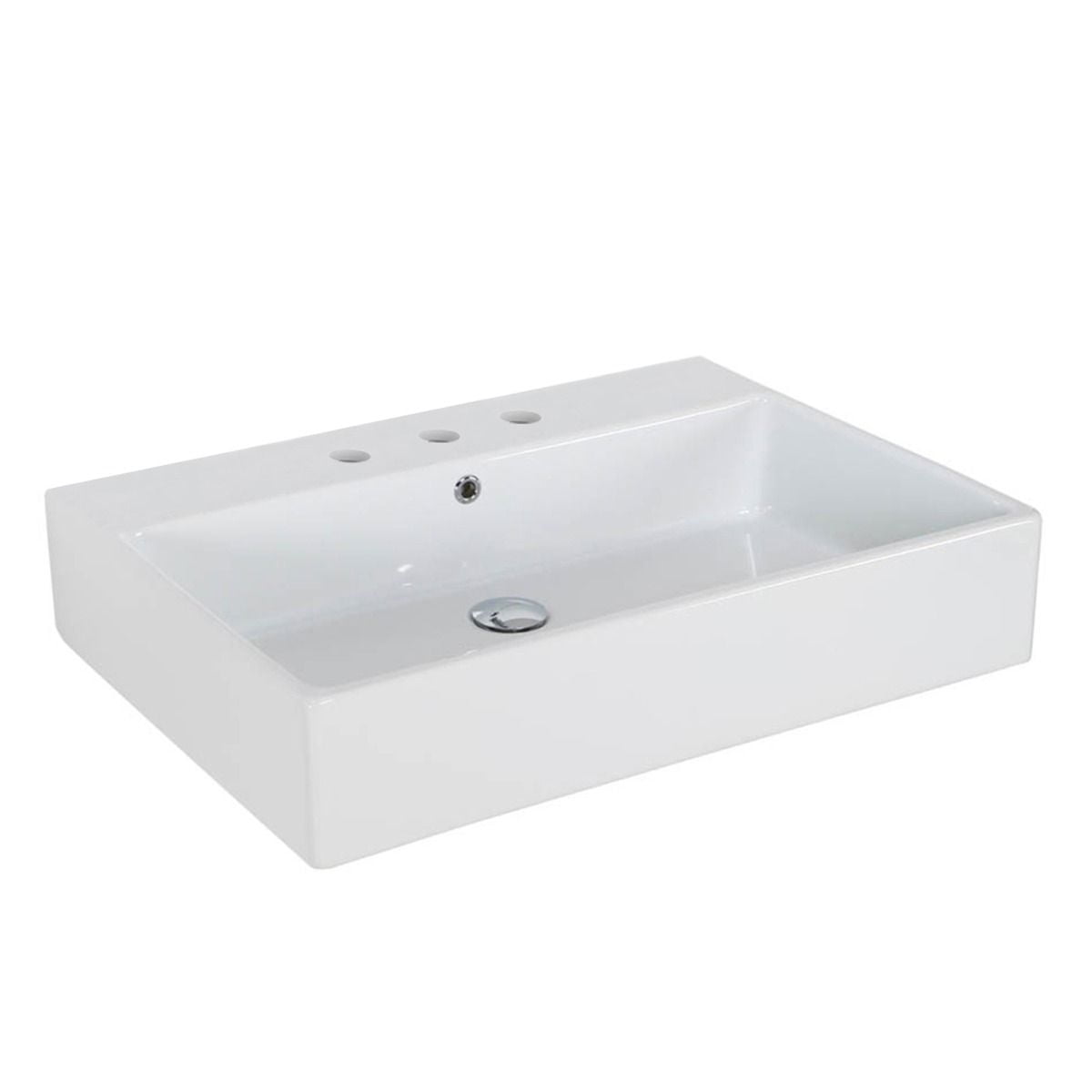 Simple 70.50A.03 Wall Mount/Vessel Bathroom Sink in Ceramic White with ...
