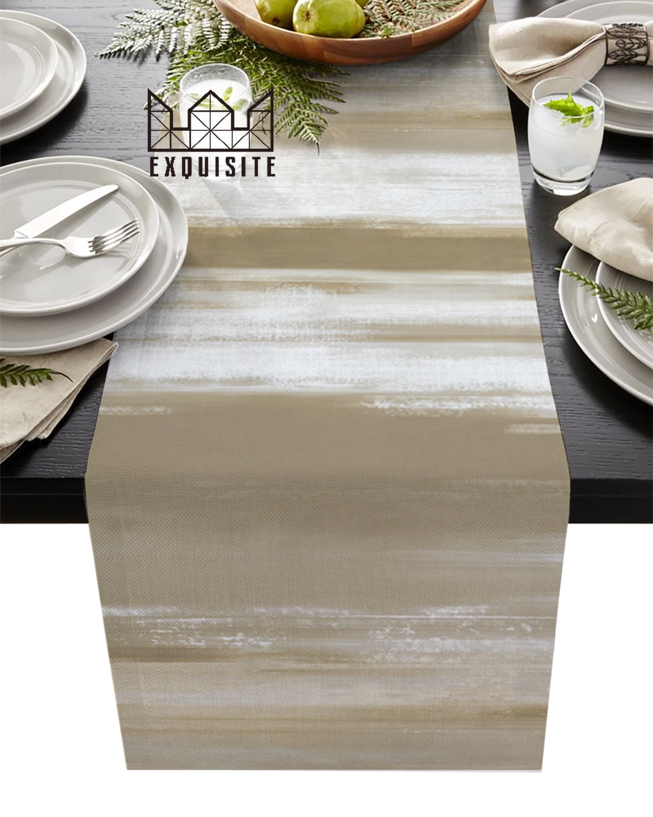 Simple Abstract Brown Table Runner ration Home r Dinner Table ration ...