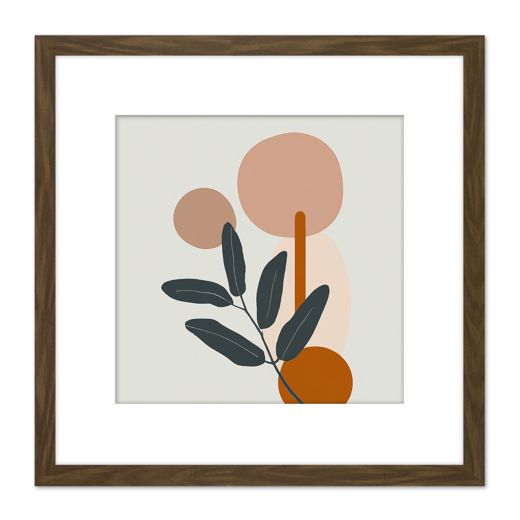 Simple Abstract Warm Earth Tone Plant Leaves Leaf Sunrise Sunset Modern ...