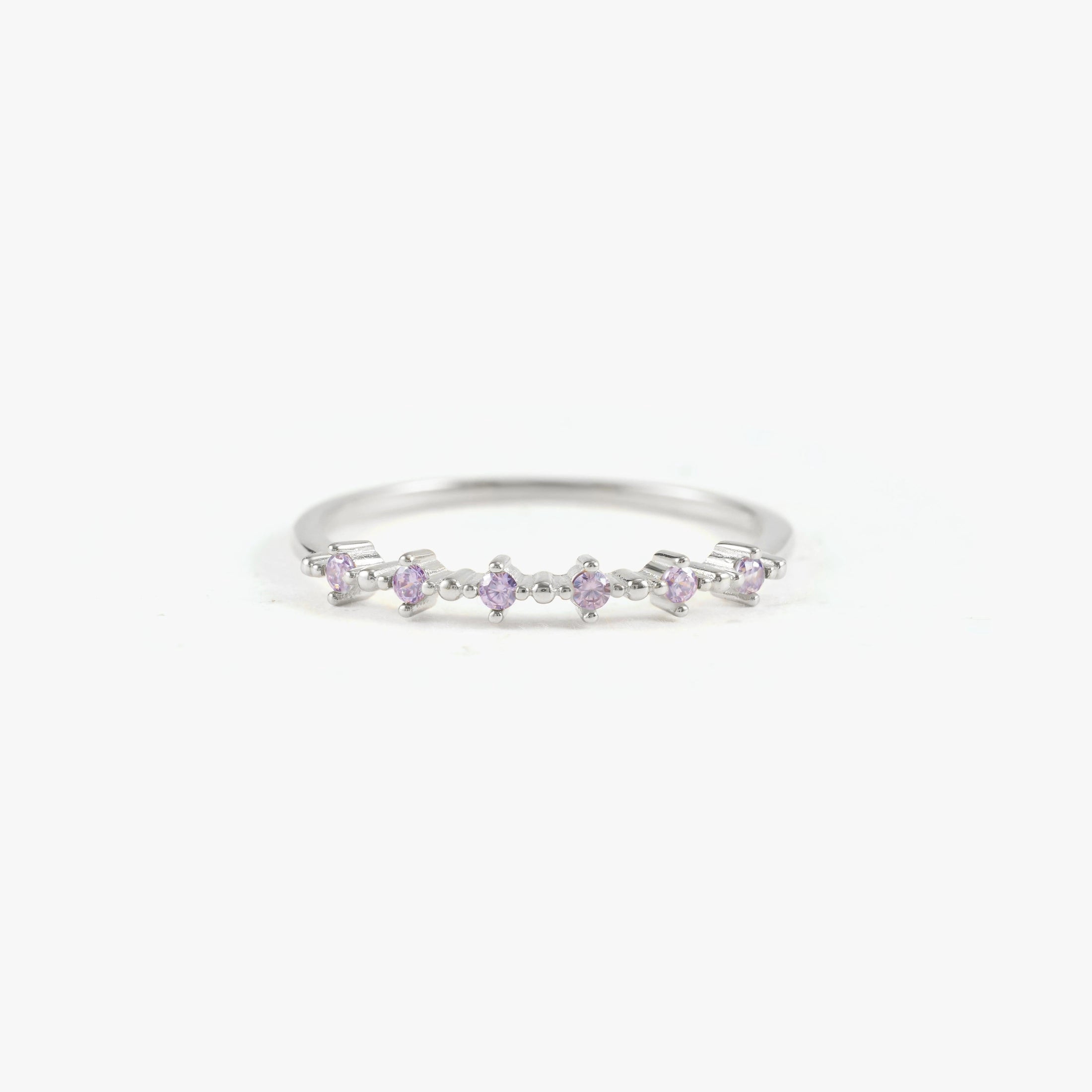 Simple Amethyst Purple 3A CZ Eternity Ring - Walmart.com