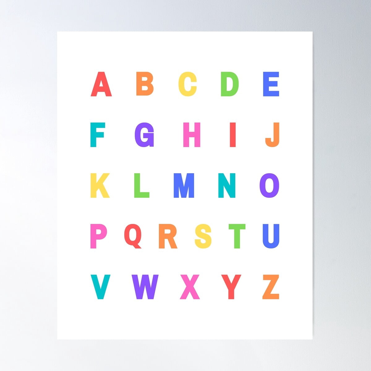 Simple And Colorful Alphabet Poster Wall Art, Modern Wall Decor For ...