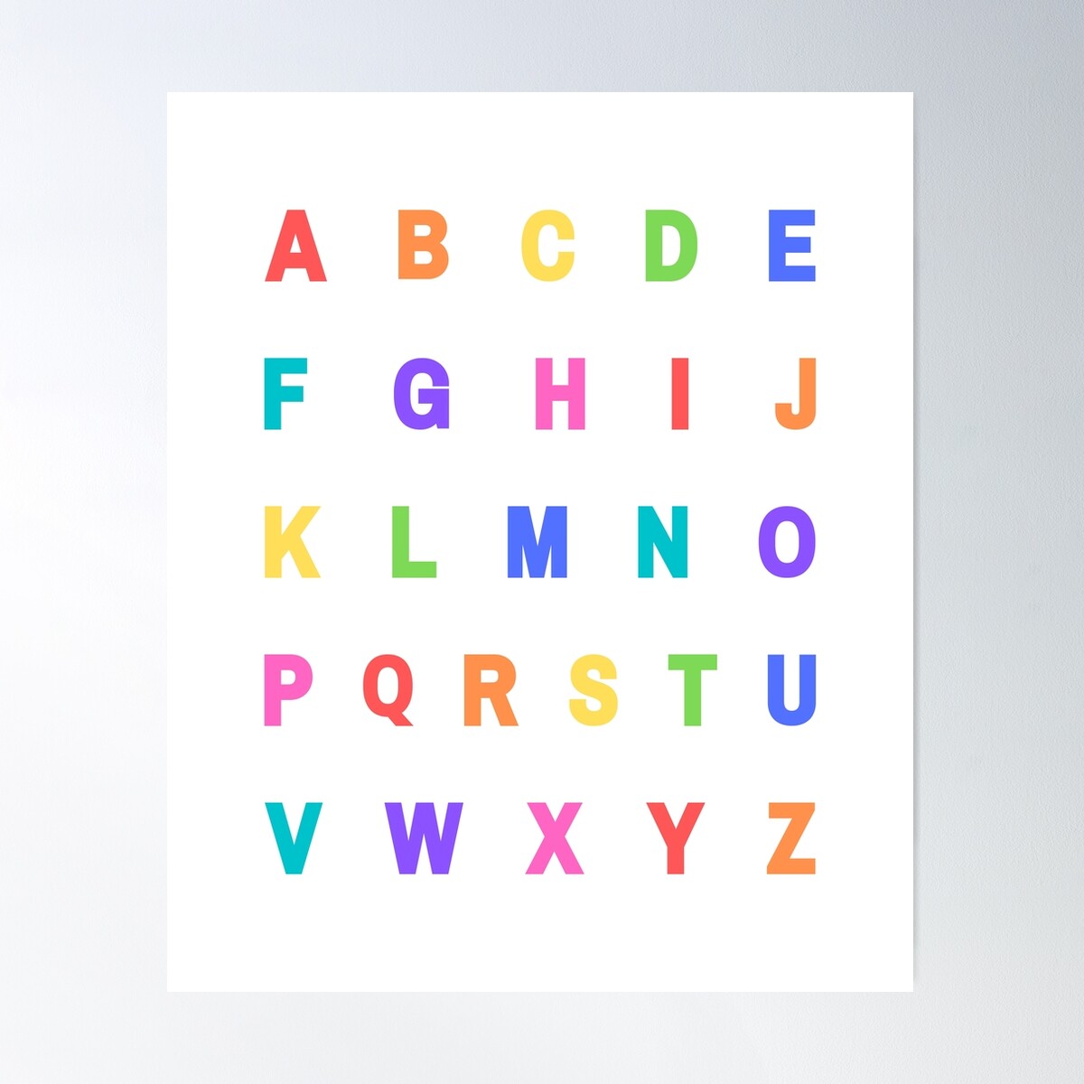 Simple And Colorful Alphabet Poster Wall Art, Modern Wall Decor For ...