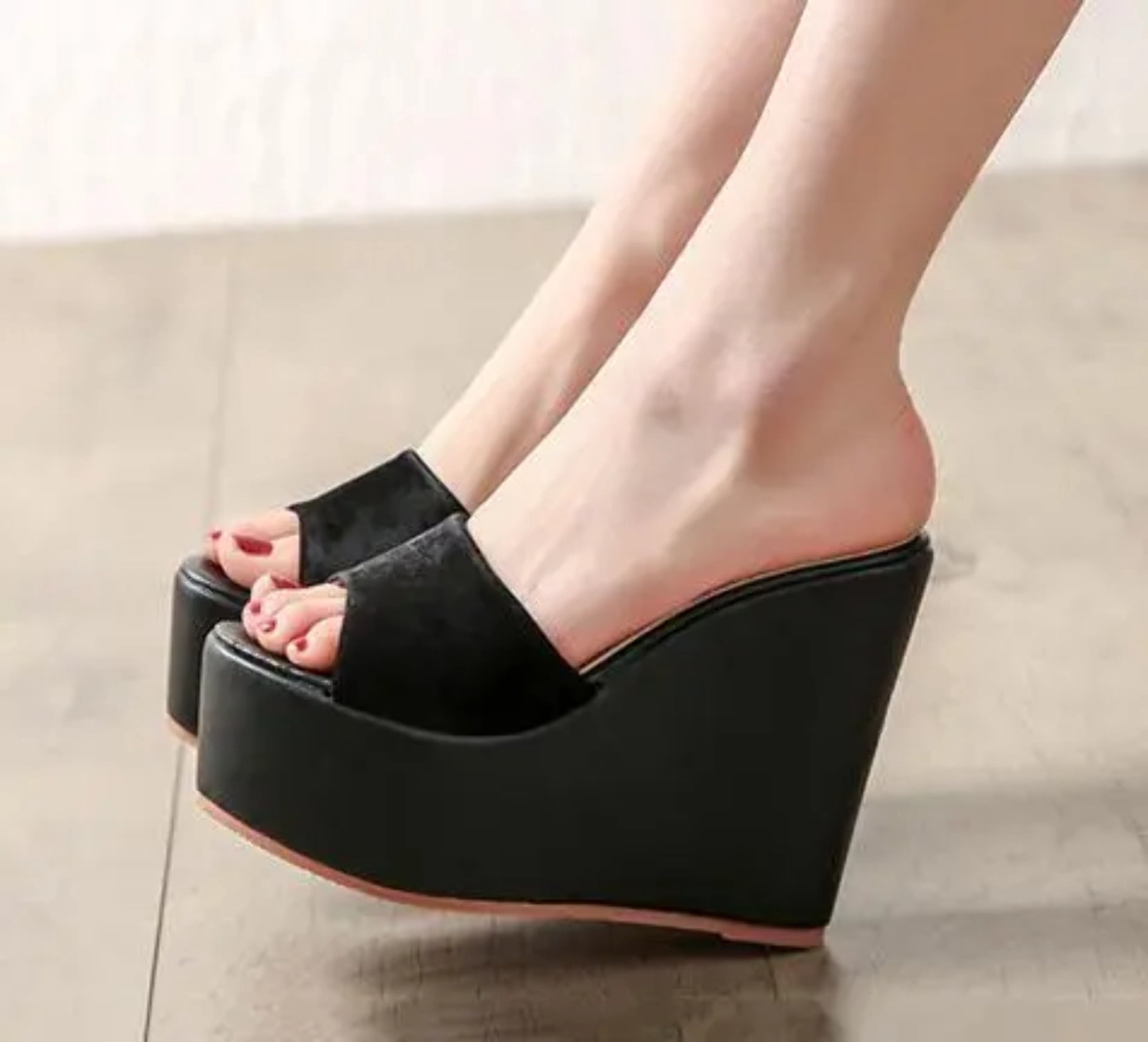 Simple And Comfortable Wedge Heel Platform Sandals And Slippers Women ...