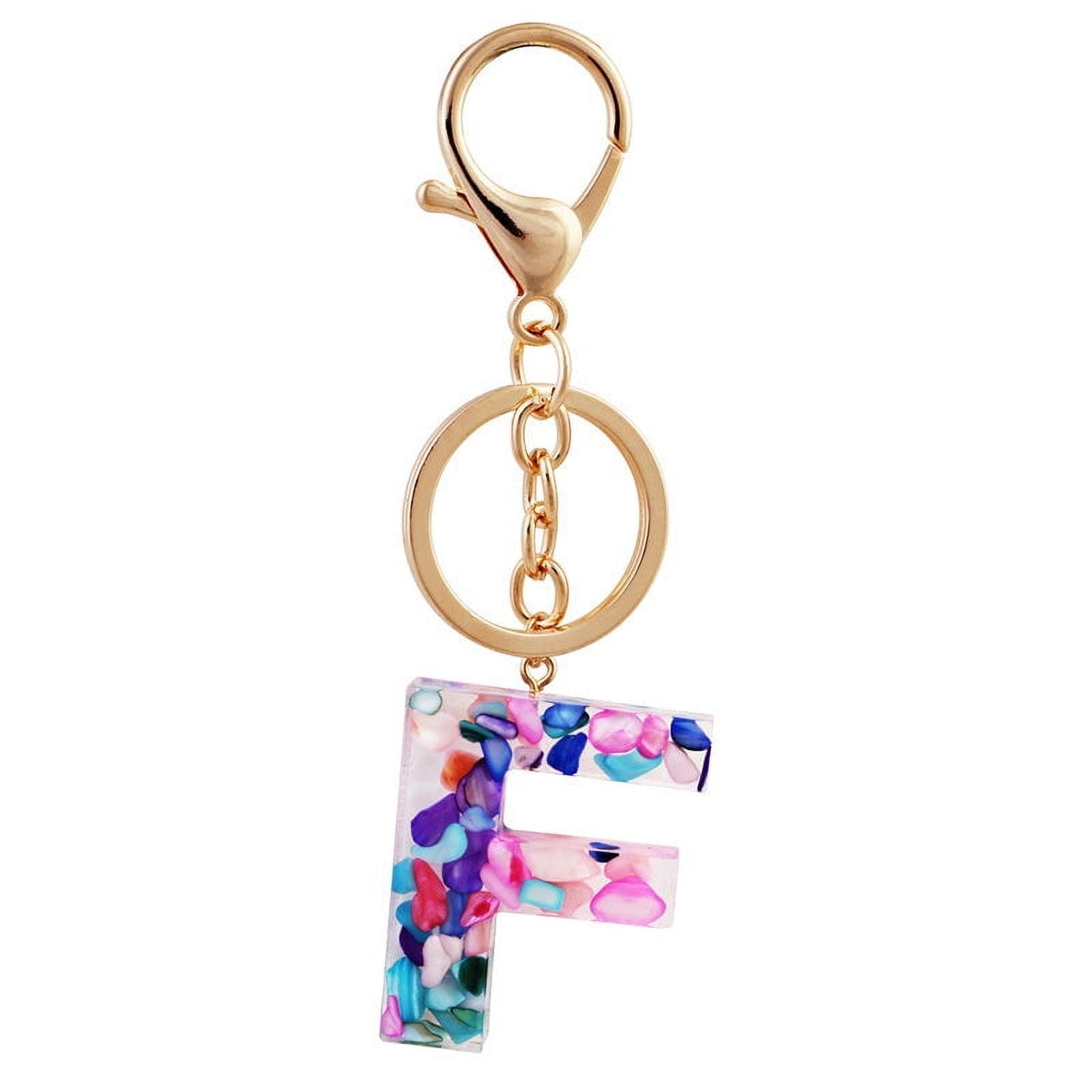 Letter Keychain with Acrylic Pendant Exotic Alloy Key Ring Creative ...