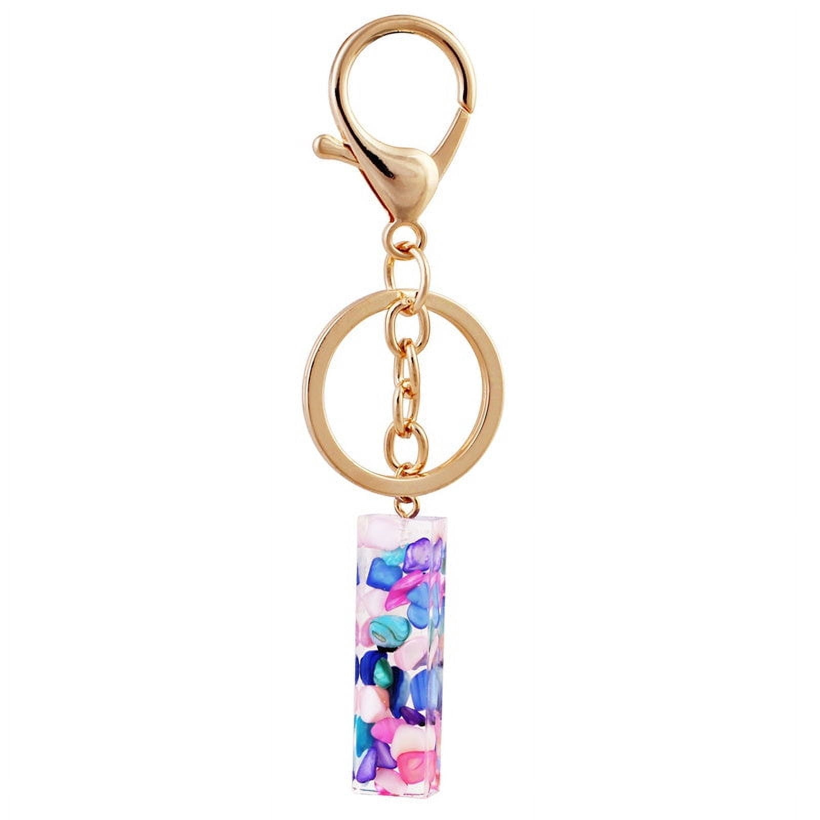 Letter Keychain with Acrylic Pendant Exotic Alloy Key Ring Creative ...