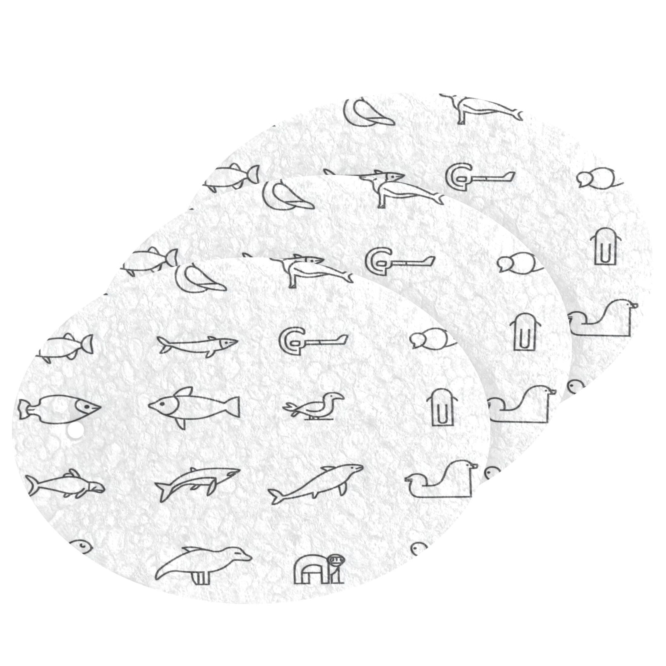 Simple Animal Line Drawings 3 Pack Wood Pulp Dishwashing Sponges ...
