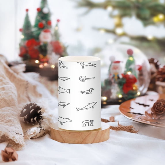 Simple Animal Line Drawings Set of 2 Flameless LED Candles Remote and ...