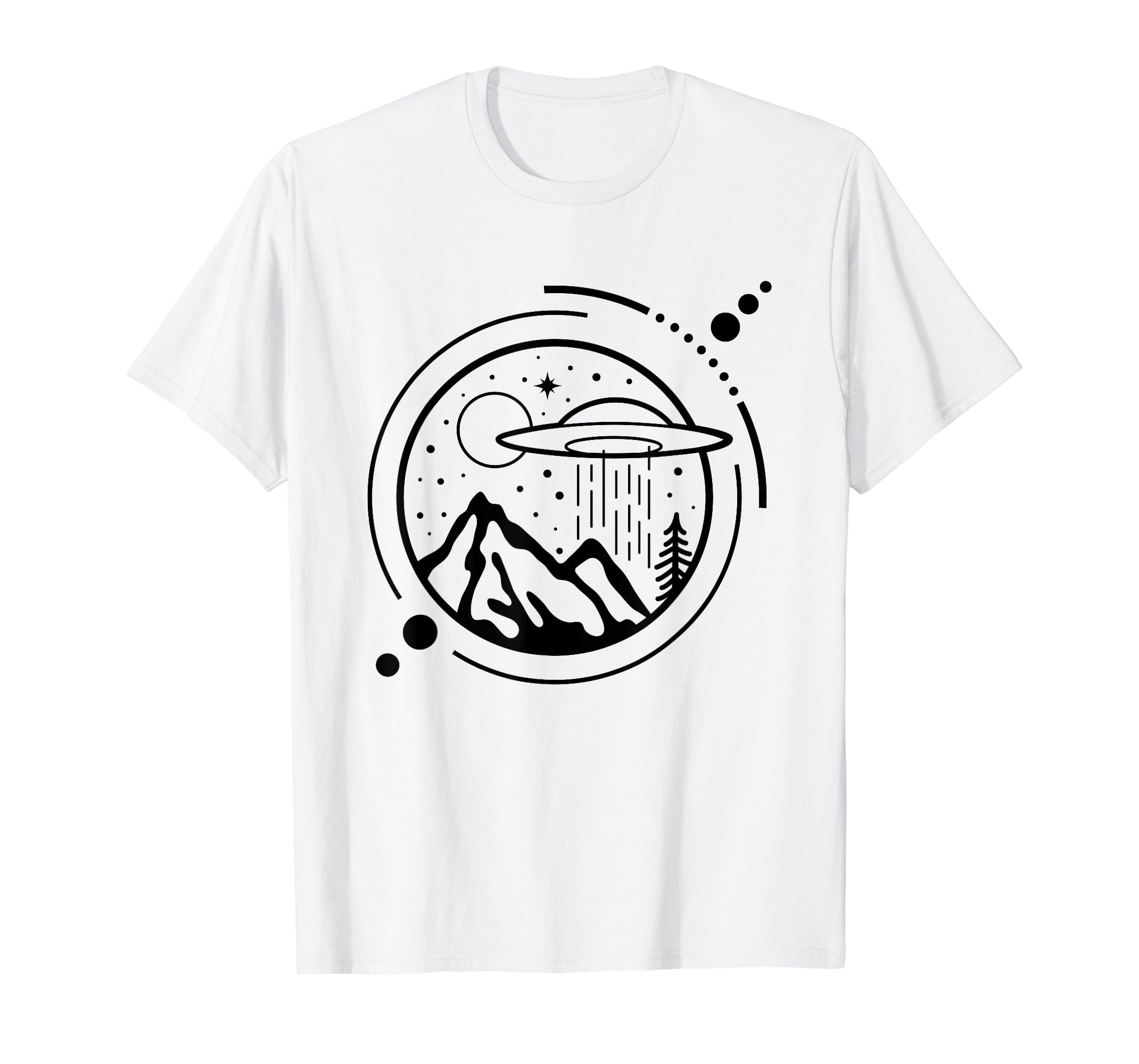 Simple Area 51 Minimal UFO Tattoo Line Art Graphic Tee UFO Vintage Men ...